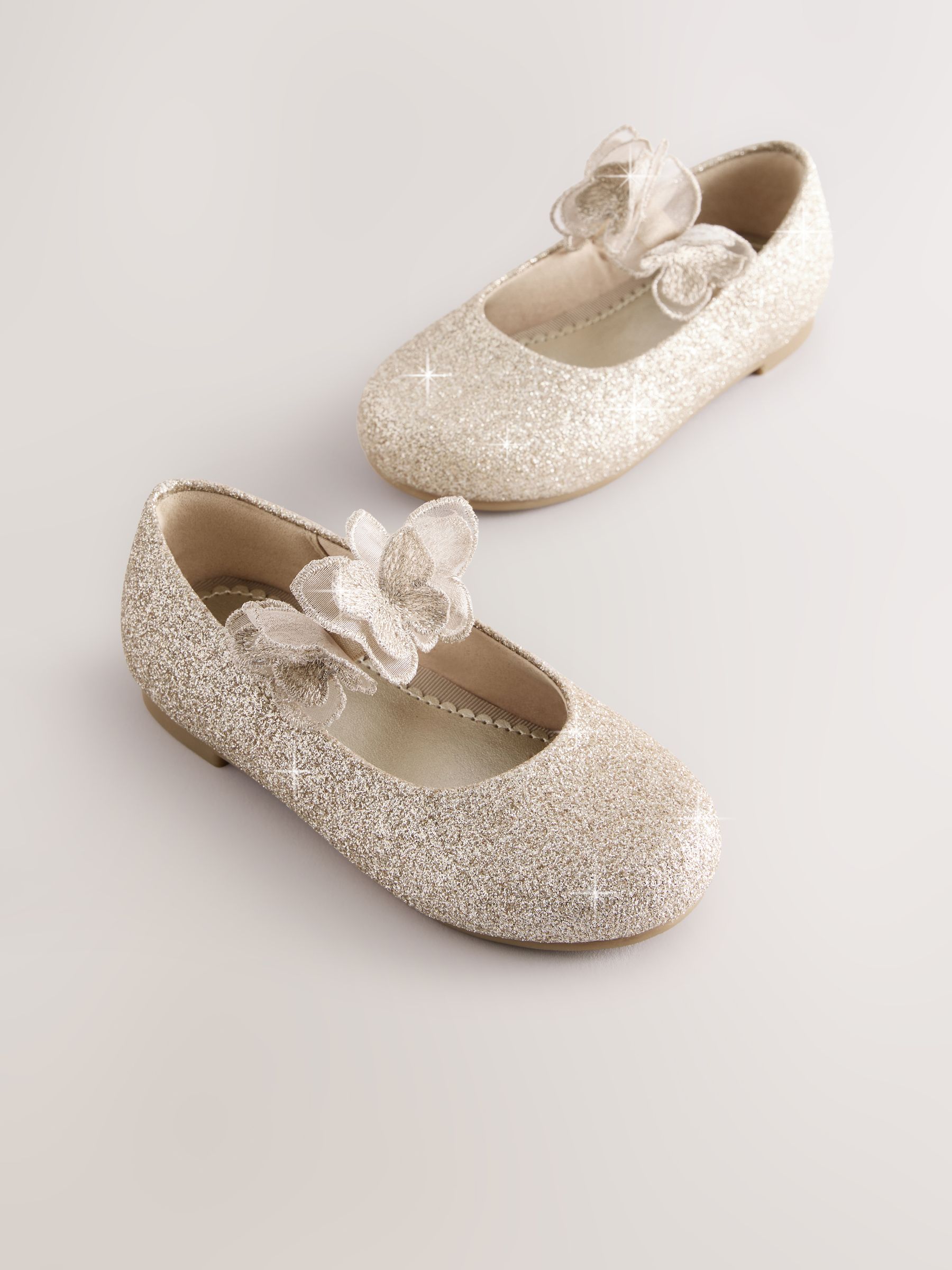 Buy Gold Glitter Butterfly Strap Occasion Shoes from the Next UK online ...