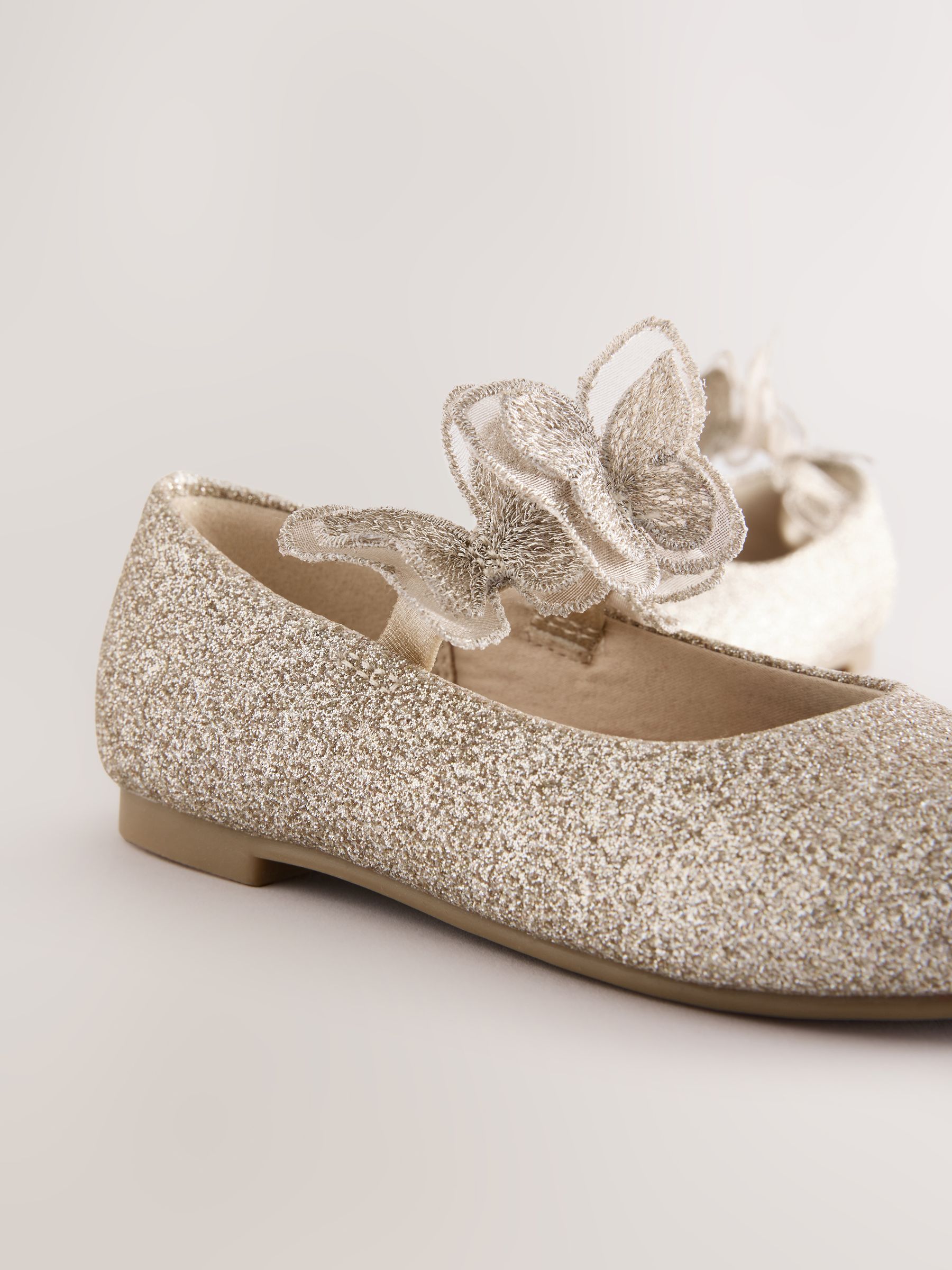 Buy Gold Glitter Butterfly Strap Occasion Shoes from the Next UK online ...