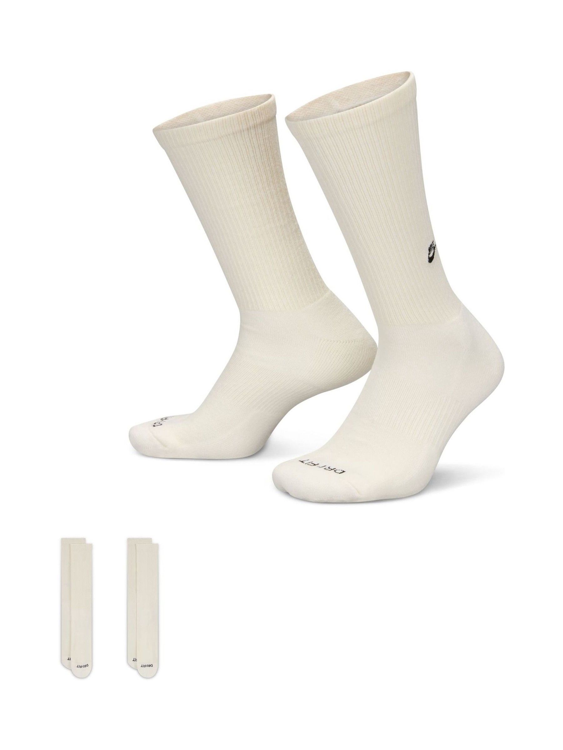 Buy Nike Sail Cream 100% Cotton Everyday Cushioned Crew Socks from the ...