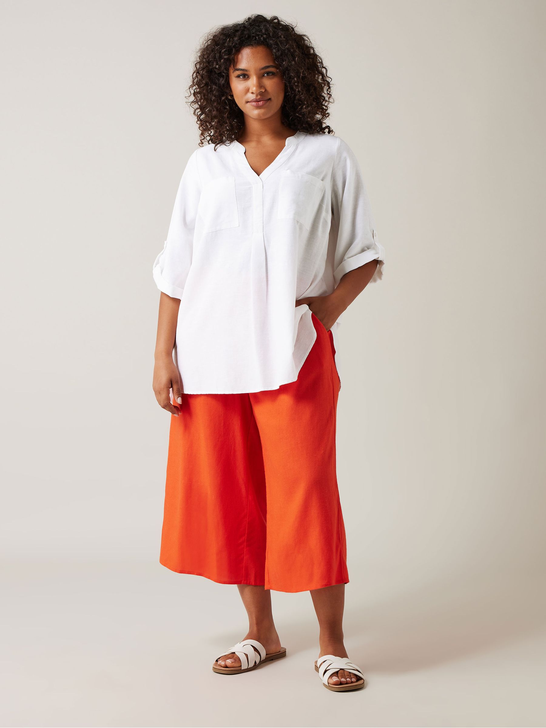 Buy Evans White Linen Utility Top from Next Ireland