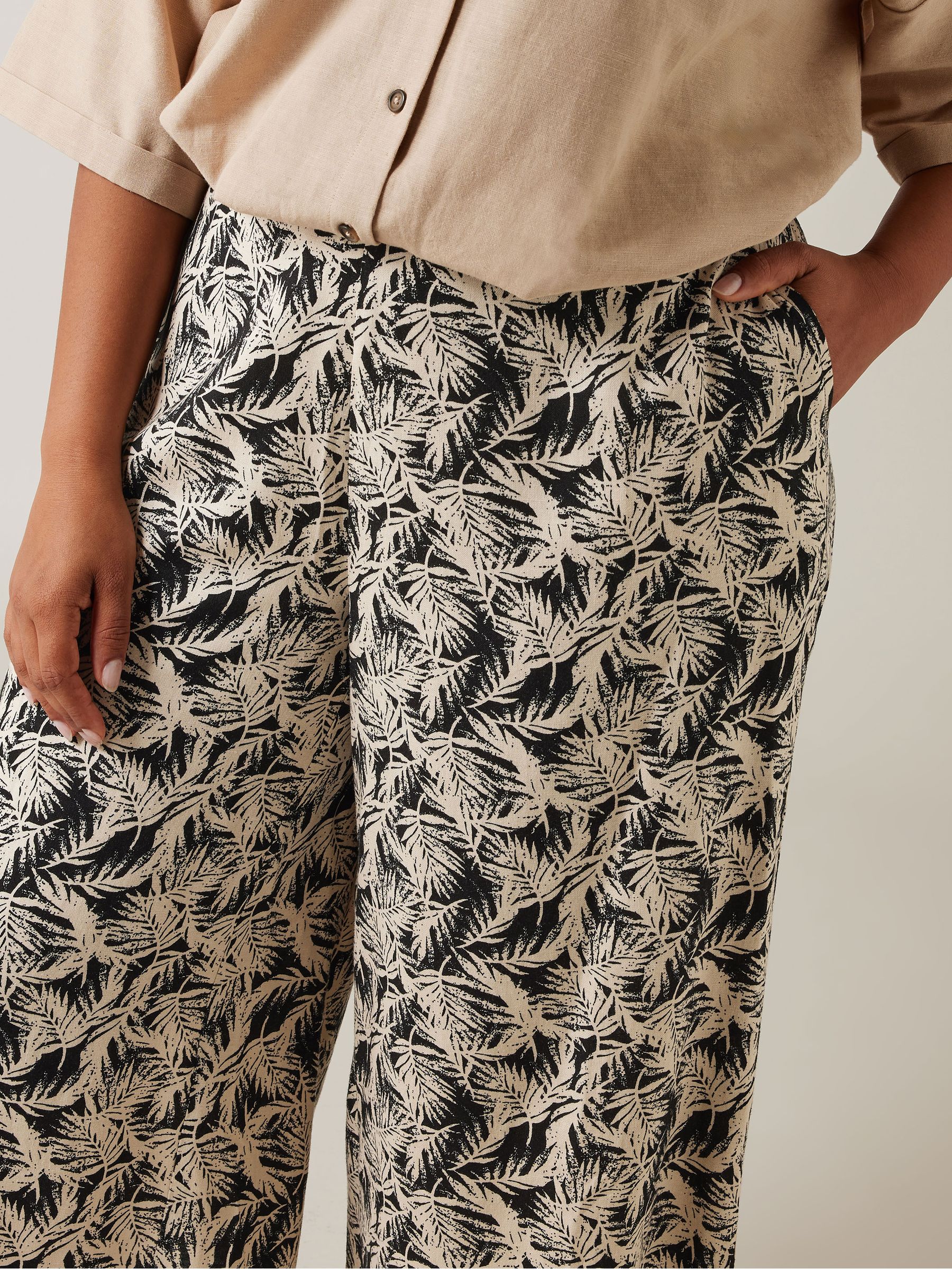 Buy Evans Black Denim Linen Culottes from the Next UK online shop