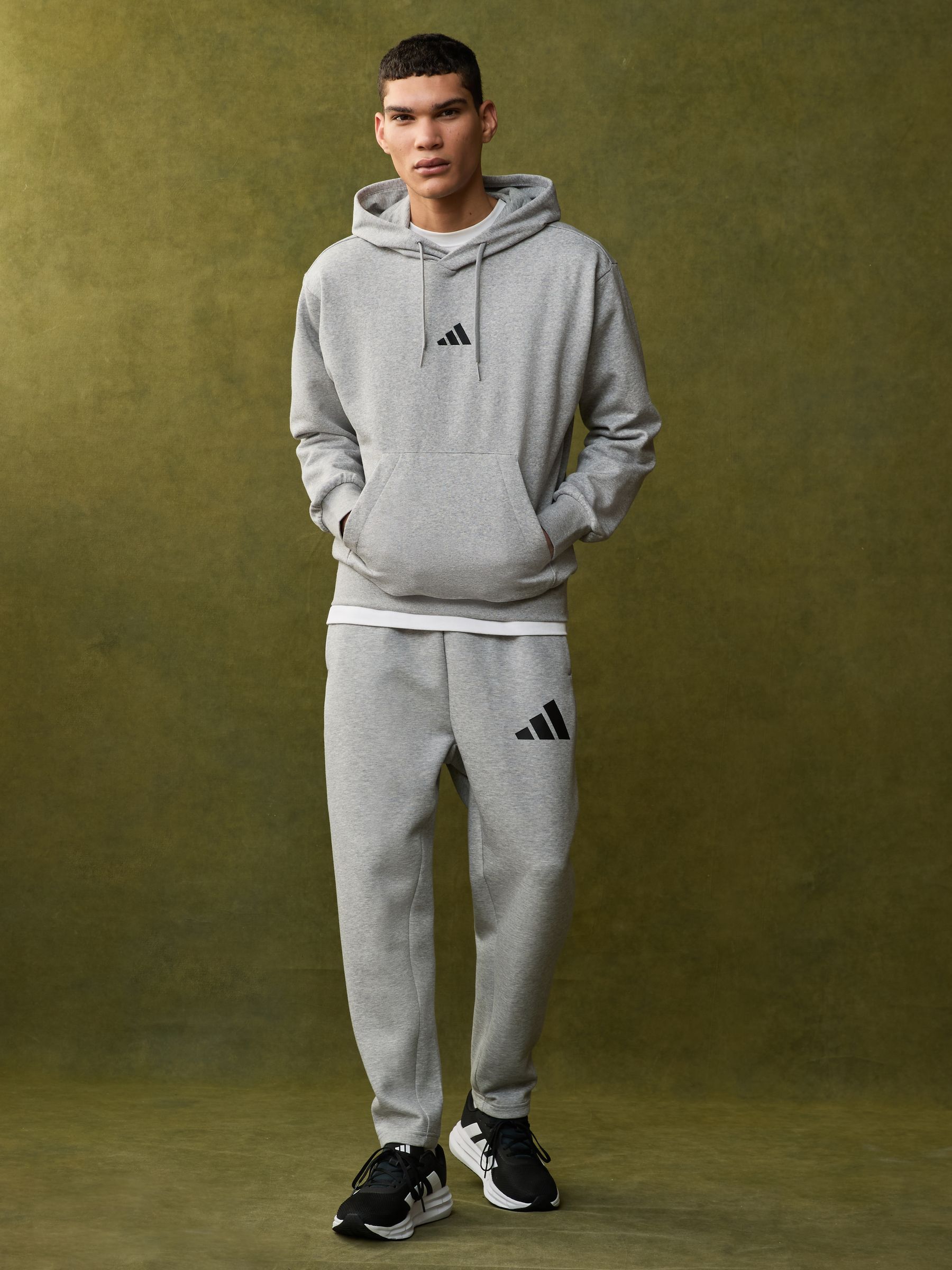Buy adidas Grey Light Essentials Feelcozy Fleece Hoodie from the Next ...