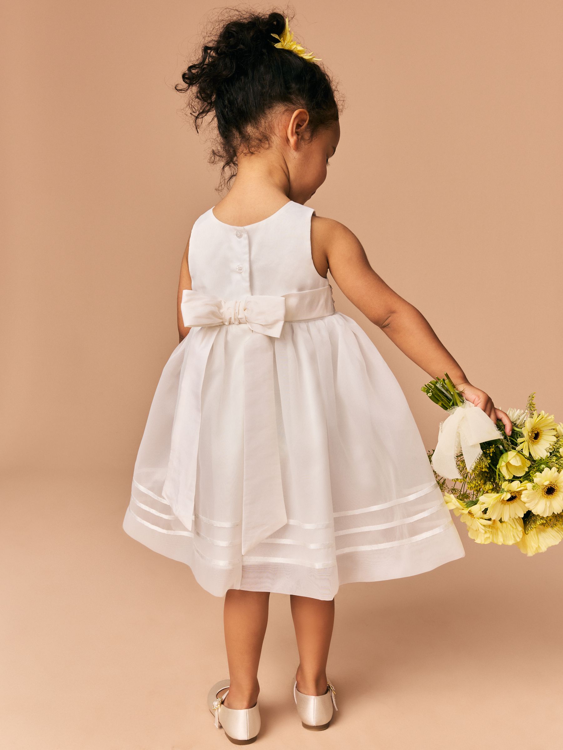 Buy Cream Flower Girl Organza Dress (3mths-10yrs) from the Next UK ...