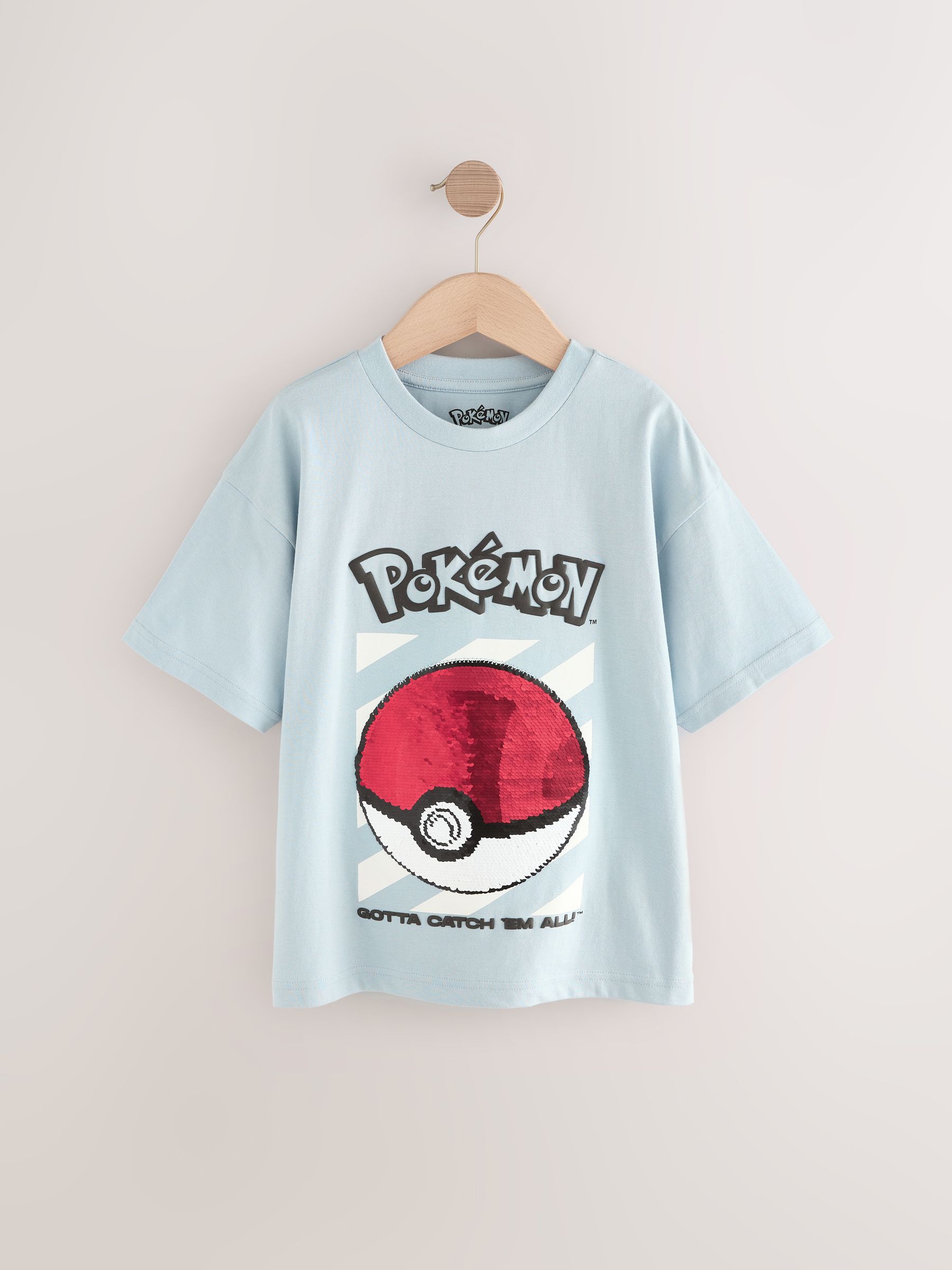 Buy Blue Pokémon Sequin Short Sleeve T-Shirt (4-16yrs) from the Next UK ...
