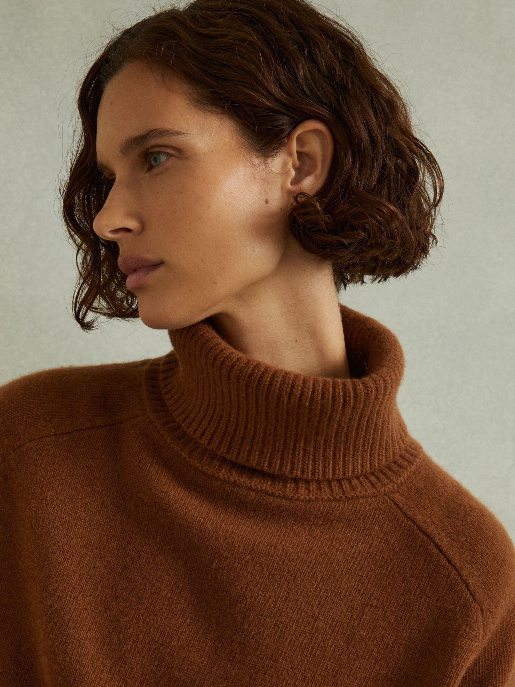 Buy Reiss Toffee Eliza Wool-Cashmere Roll-Neck Jumper from the Next UK ...