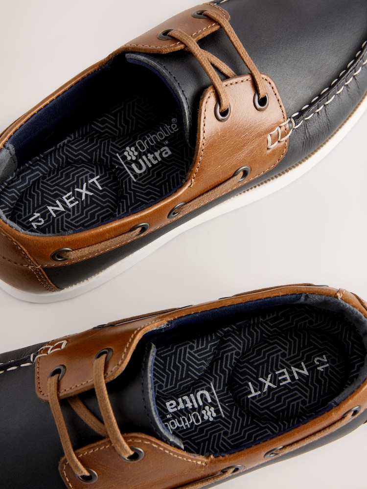 Buy Navy Leather Boat Shoes from Next Japan