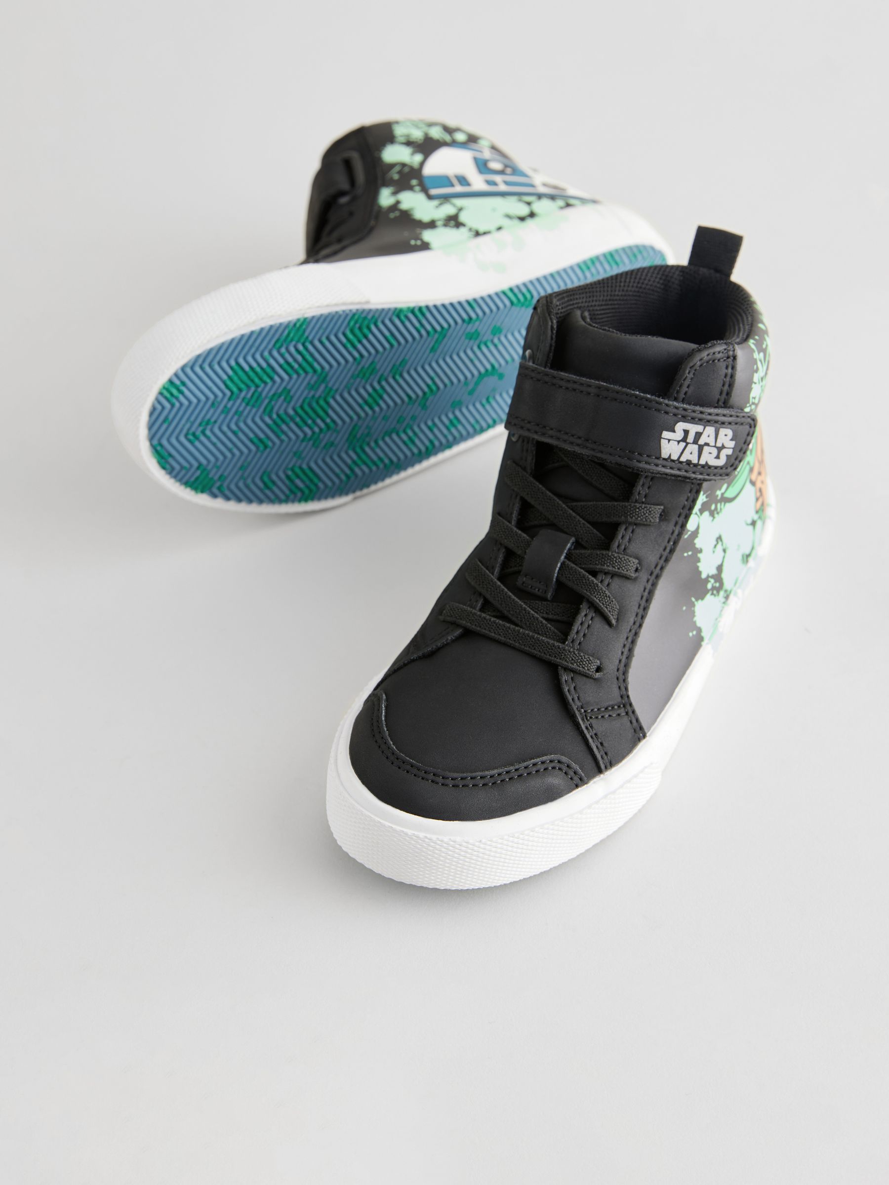 Buy Black Star Wars Elastic Lace High Top Trainers from the Next UK ...