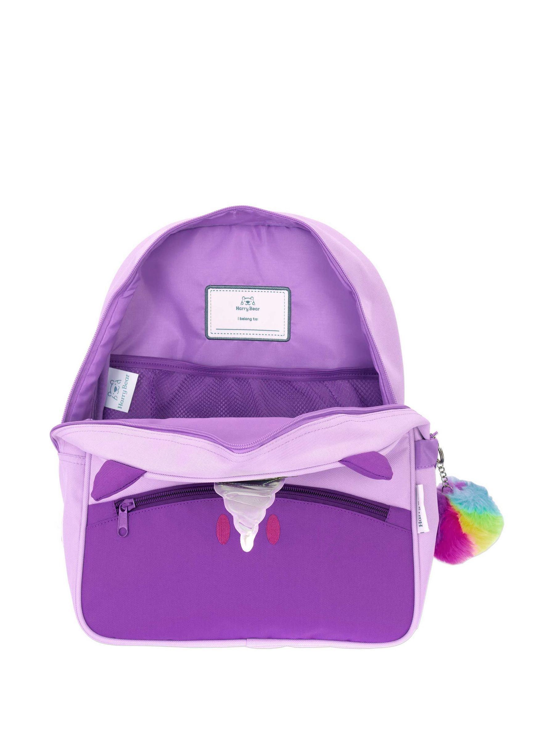Buy Harry Bear Purple Unicorn Backpack with Pom Pom Keyring from the ...