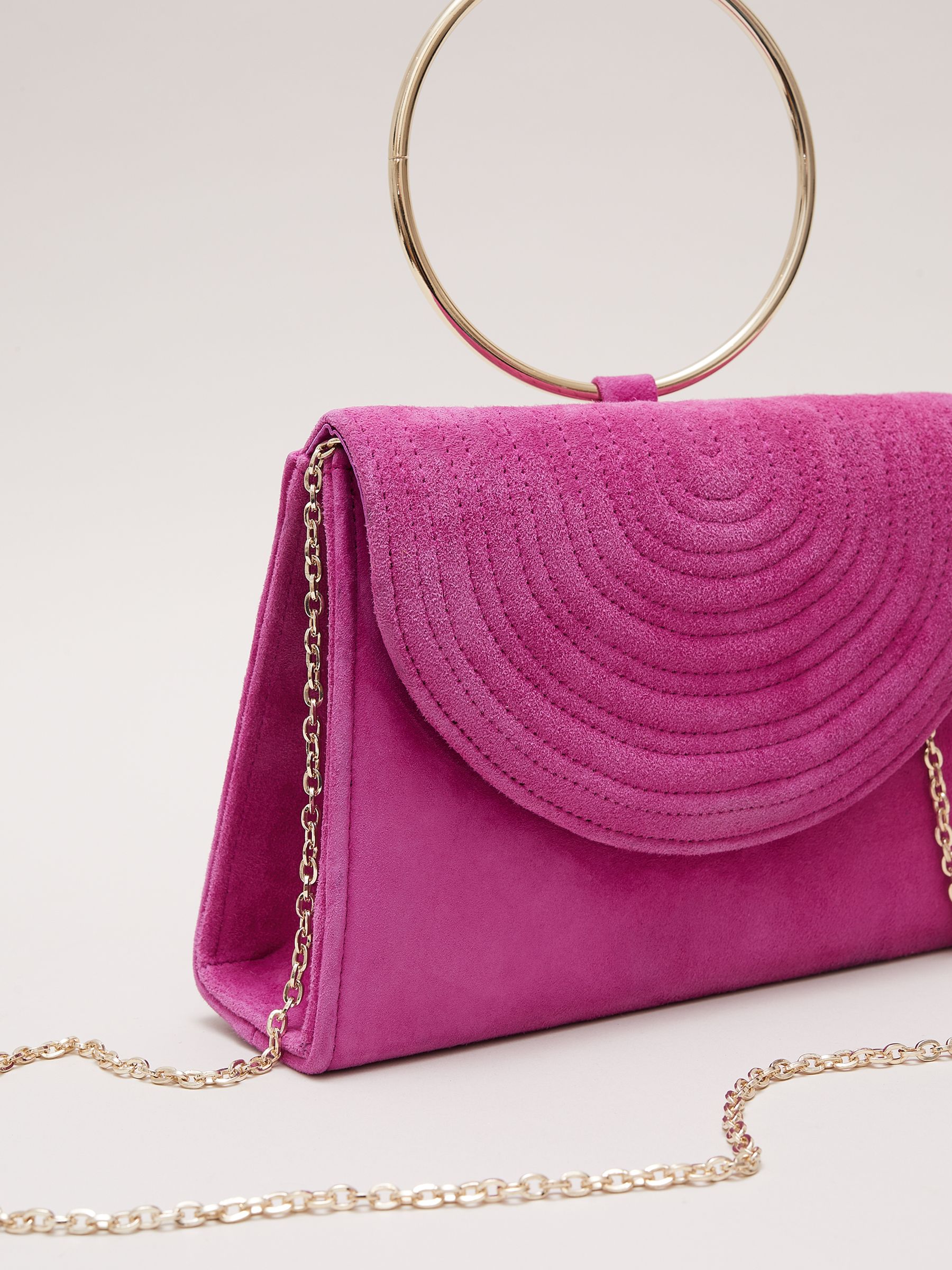 Buy Phase Eight Pink Ring Handle Suede Mini Bag from the Next UK online ...