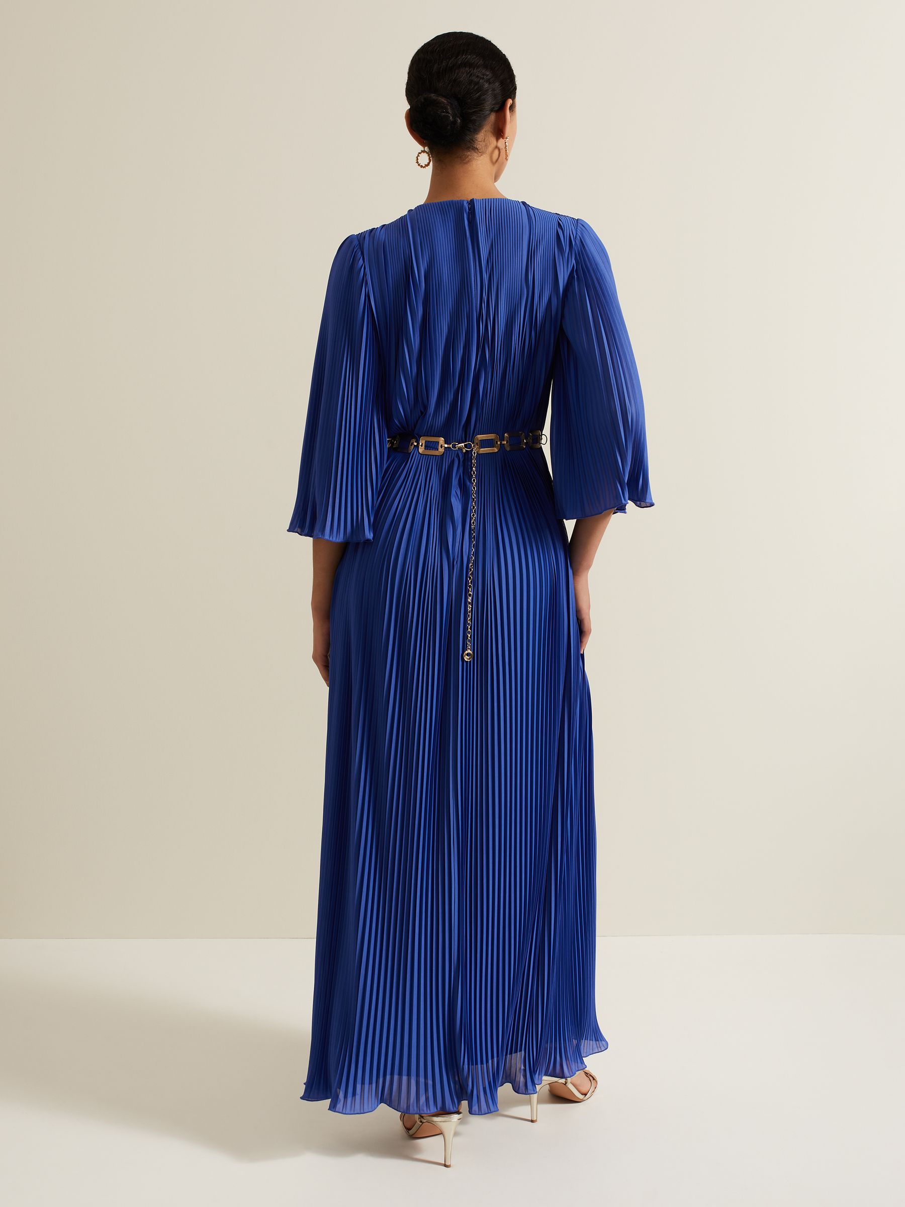 Buy Phase Eight Blue Venetia Pleat Beaded Maxi Dress from Next Ireland