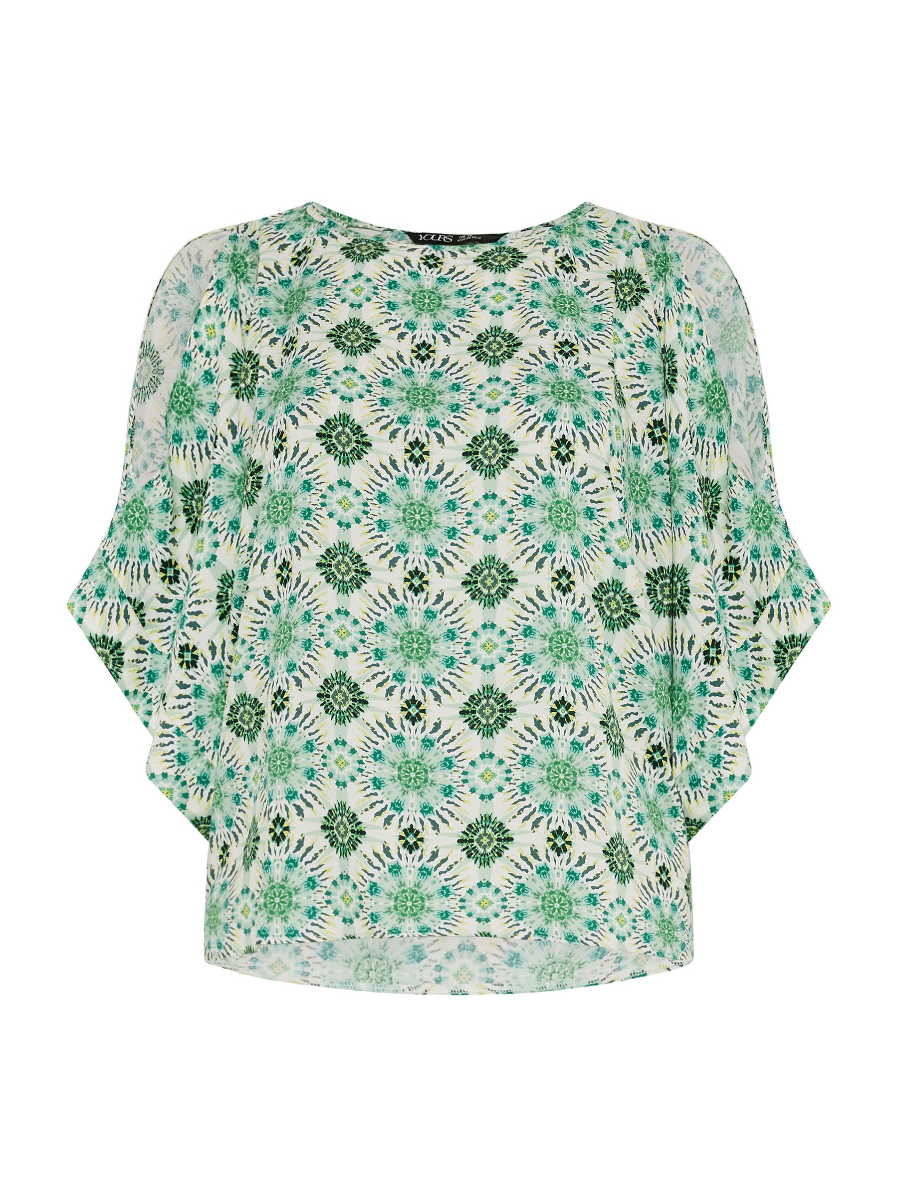 Buy Yours Curve Green Abstract Cold Shoulder Blouse from the Next UK ...