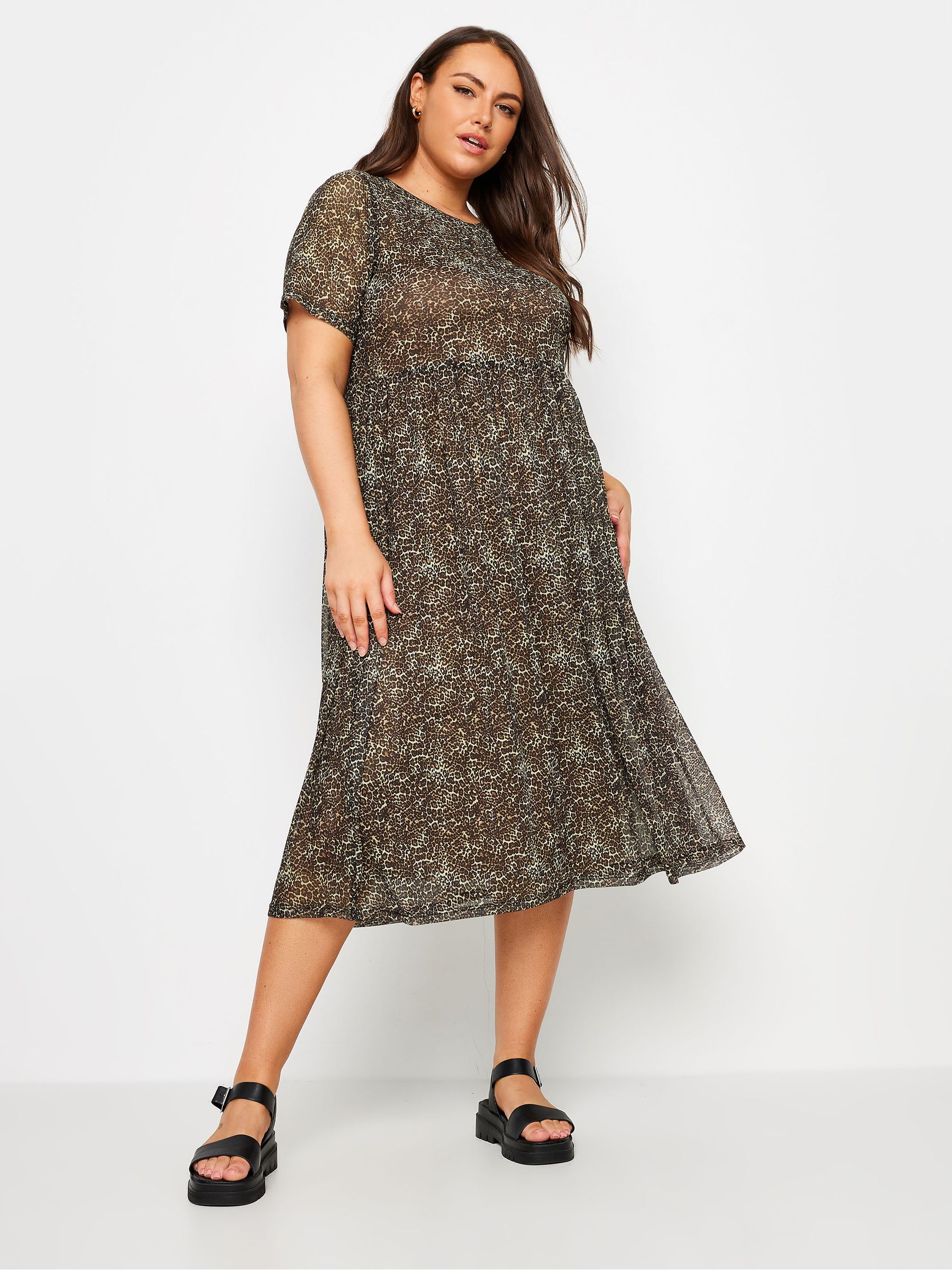 Buy Yours Curve Natural Throw On Mesh Layer Dress from the Next UK ...