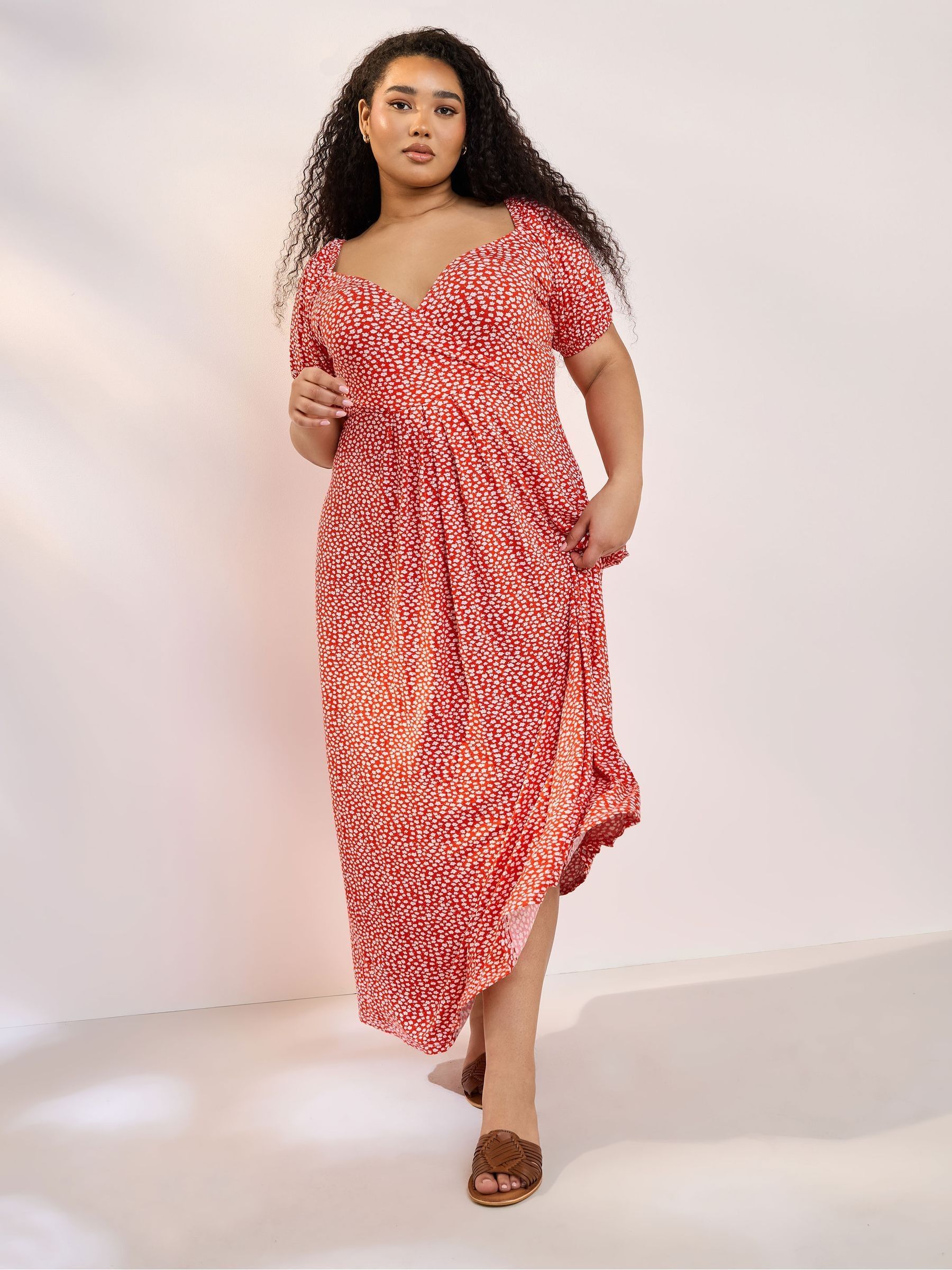 Buy Yours Curve Red Polka Dot Wrap Dress from the Next UK online shop