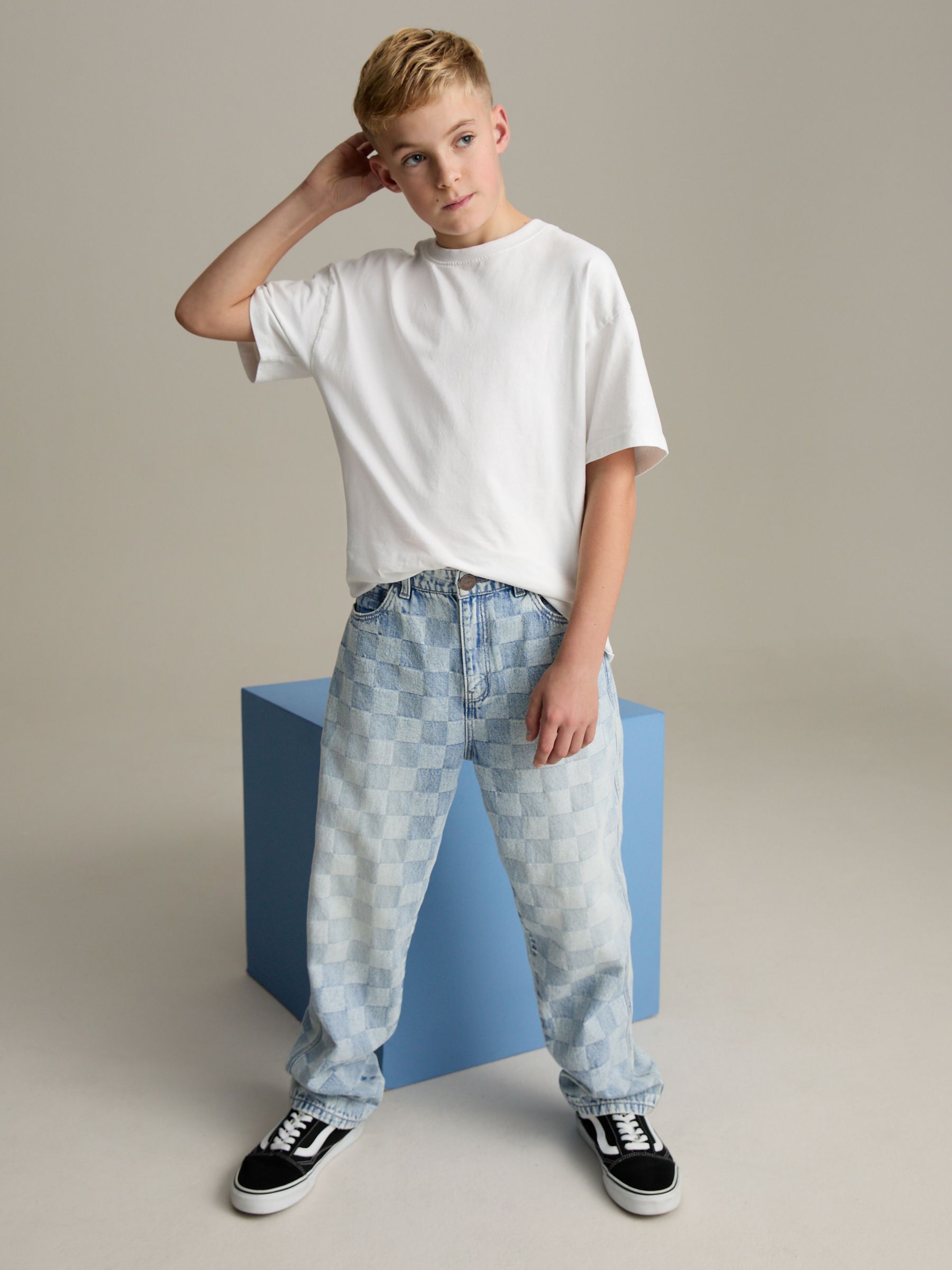 Buy Check Blue Denim Loose Fit Authentic Jeans (3-16yrs) from the Next ...