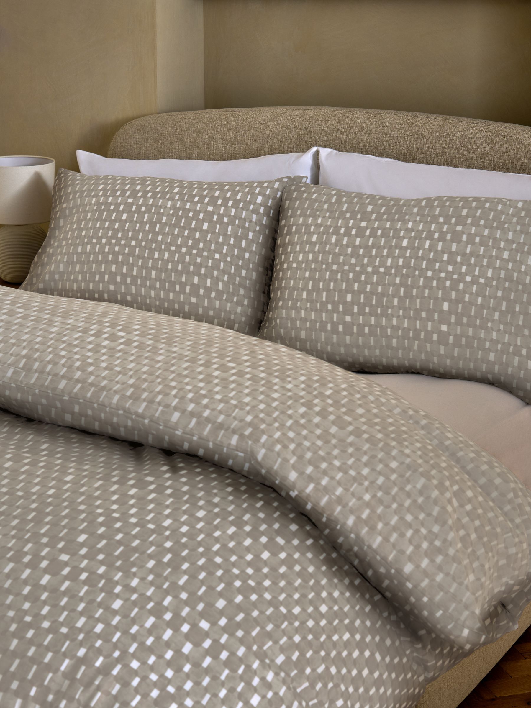 Buy Natural Geometric Reversible Duvet Cover and Pillowcase Set from ...