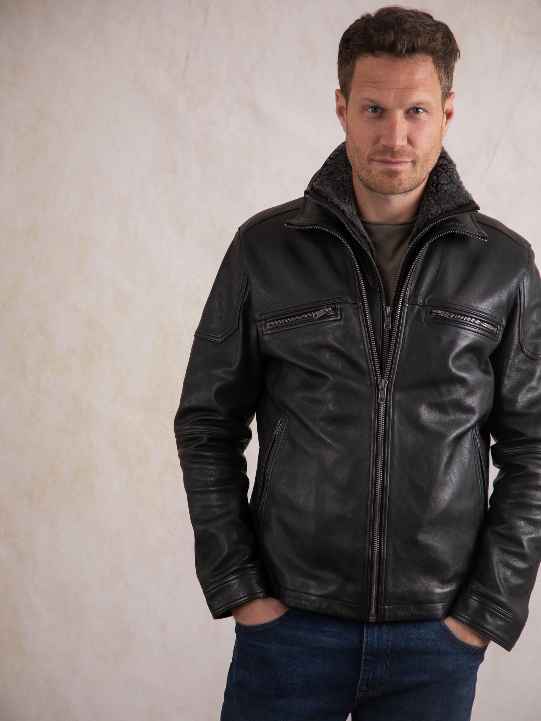 Buy Lakeland Leather Black Gosforth Leather Jacket from the Next UK ...