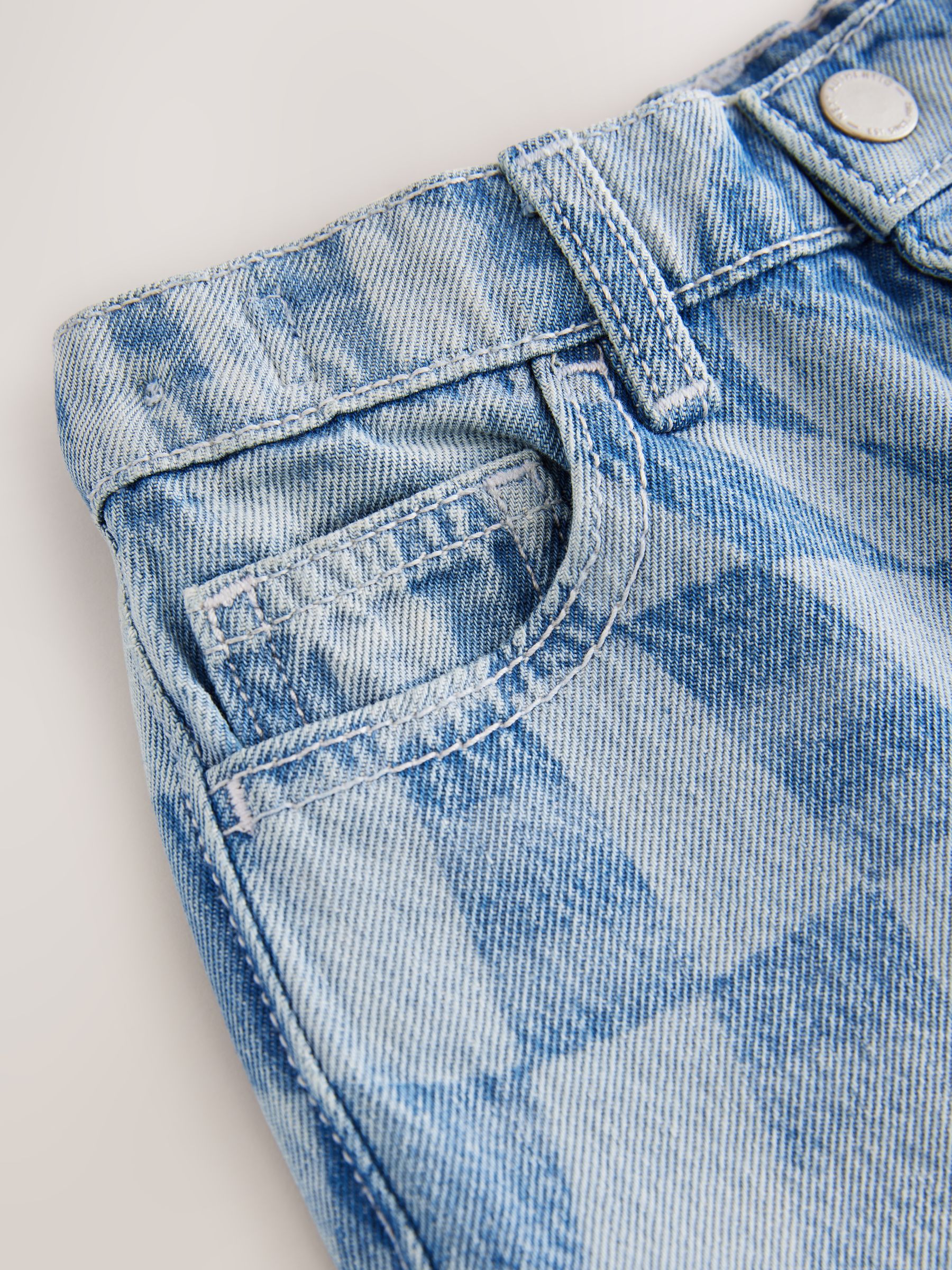 Buy Light Blue Denim Checkerboard 100% Cotton Jeans (3mths-7yrs) from ...