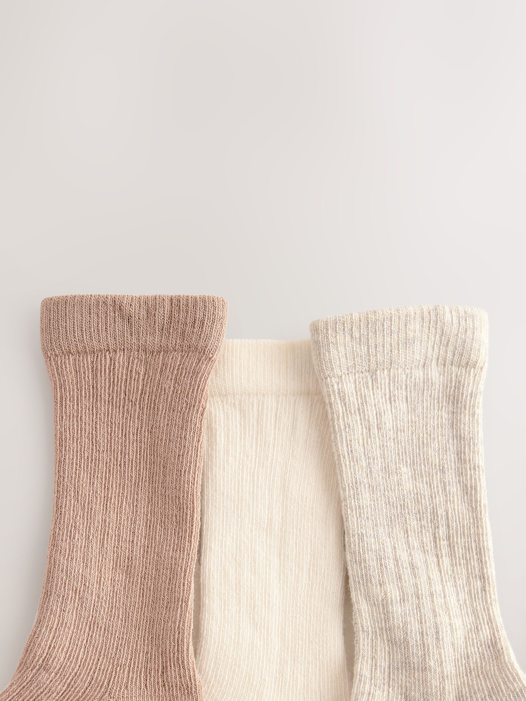 Buy Neutral Rib Knee High Baby Socks 3 Pack (0mths-2yrs) from the Next ...
