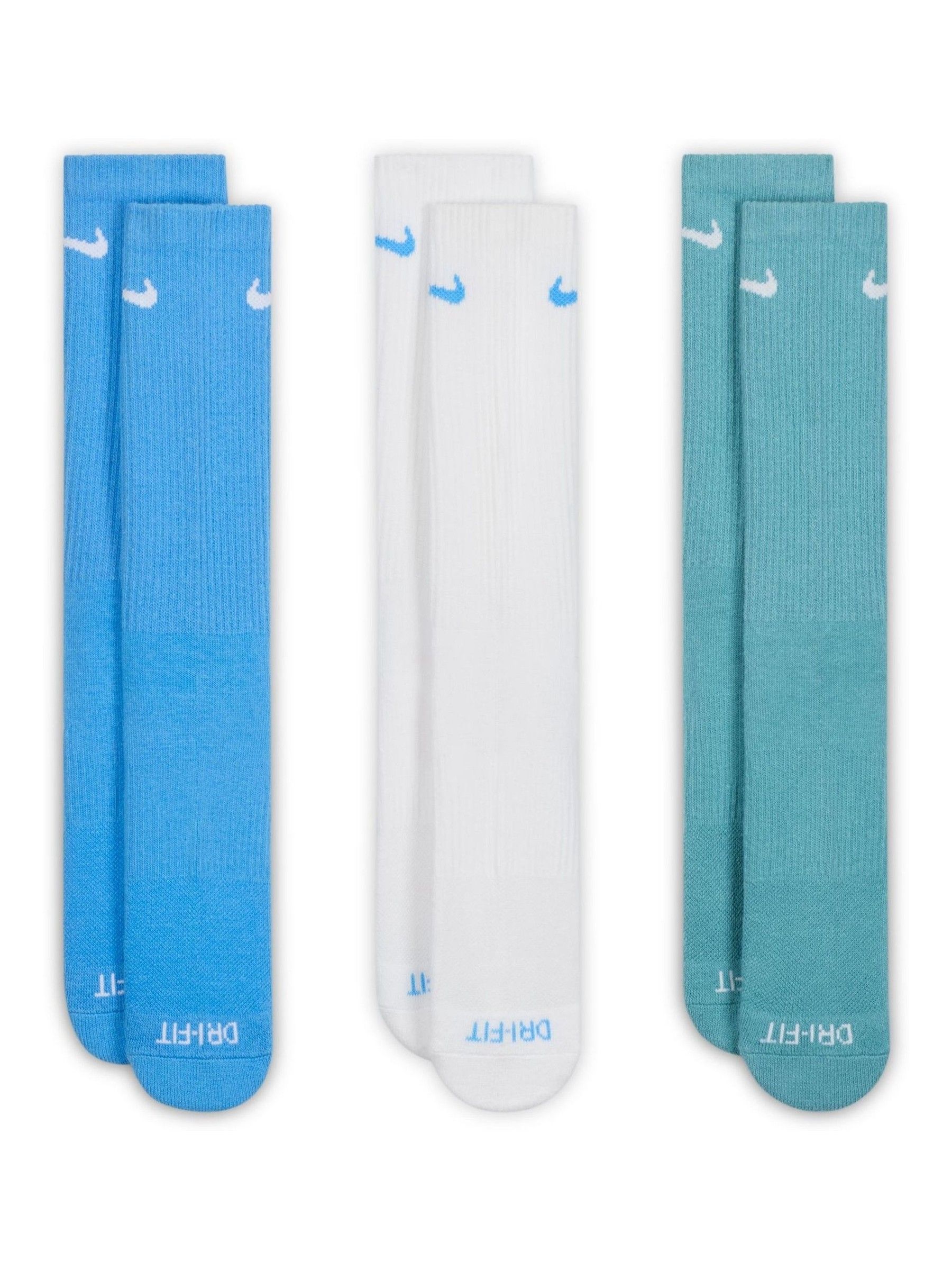 Buy Nike Sky Blue Plus Everyday Cushioned Training Crew Socks from the ...