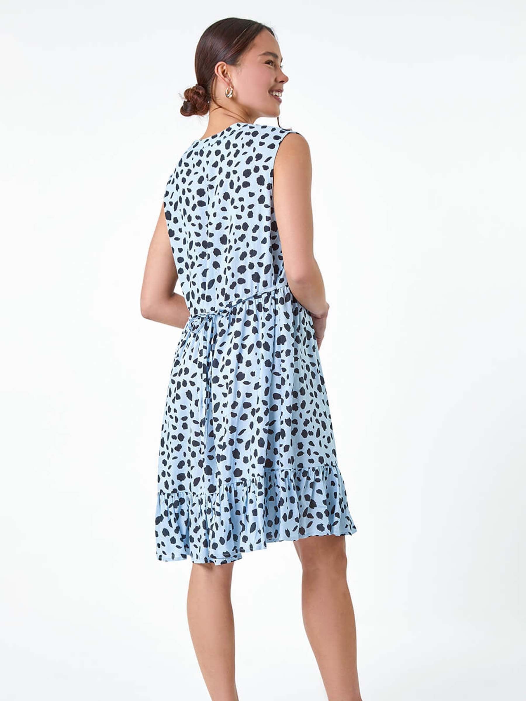 Buy Roman Blue Spot Print Tiered Tunic Dress from the Next UK online shop