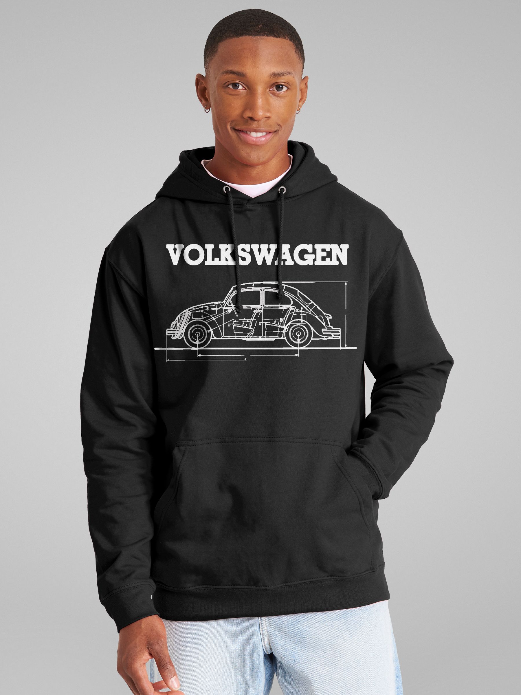 Buy All Every Black Mens Official Volkswagen Beetle Technical Diagram Hoodie from the Next UK online shop