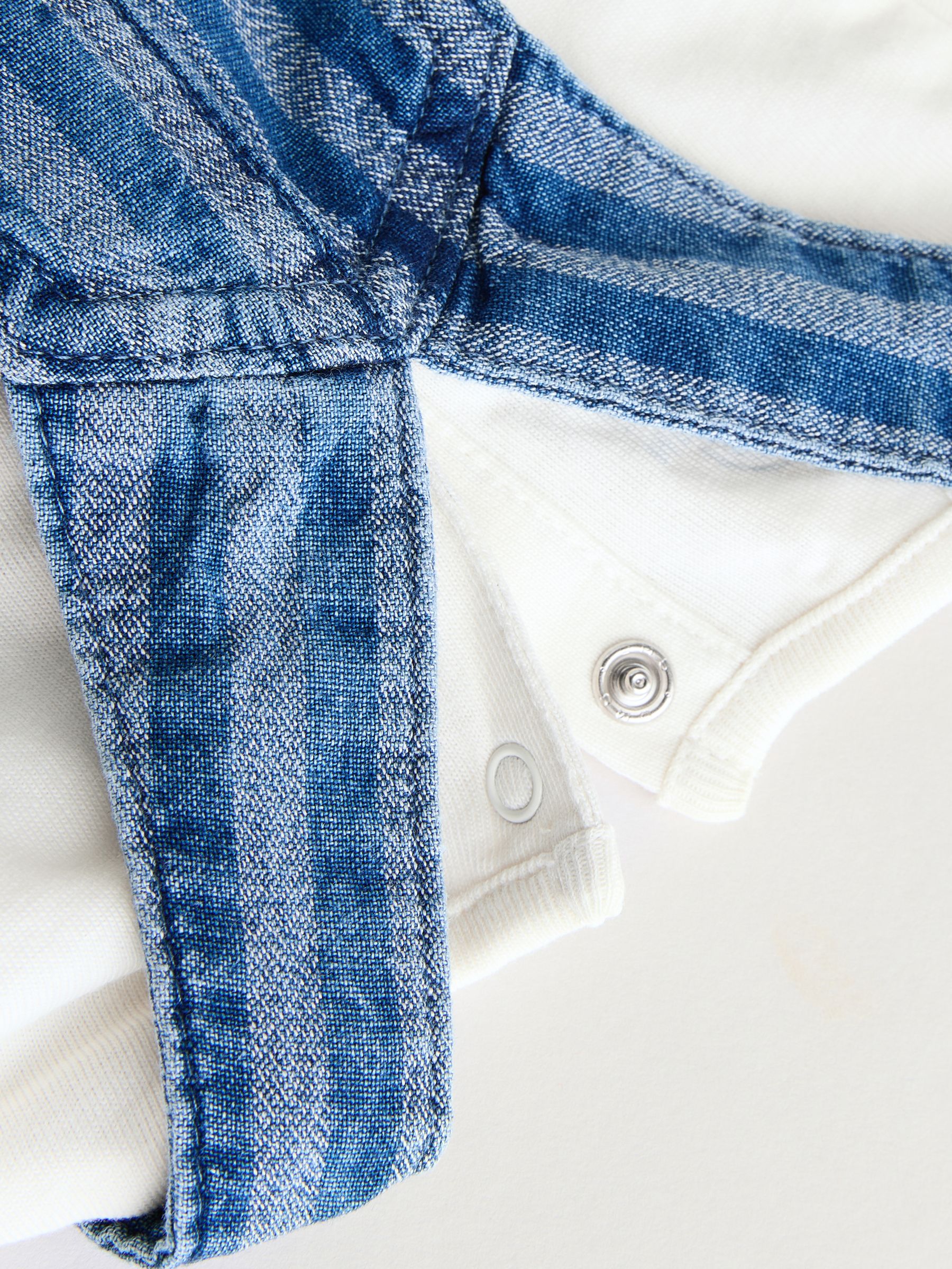 Buy Stripe Baby Denim Dungarees and Bodysuit Set (0mths-2yrs) from the ...