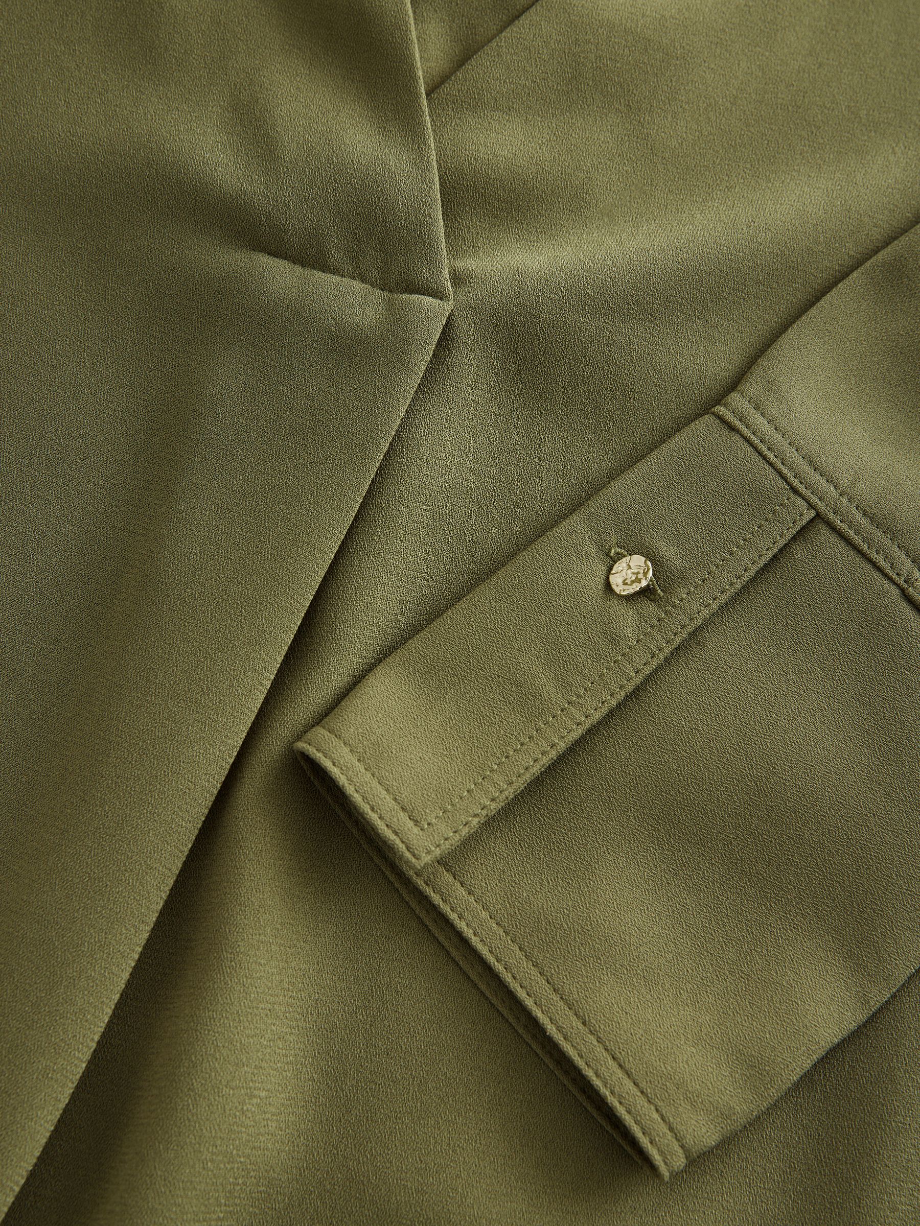 Buy Olive Green Relaxed Fit Long Sleeve Overhead V-Neck Blouse from the ...