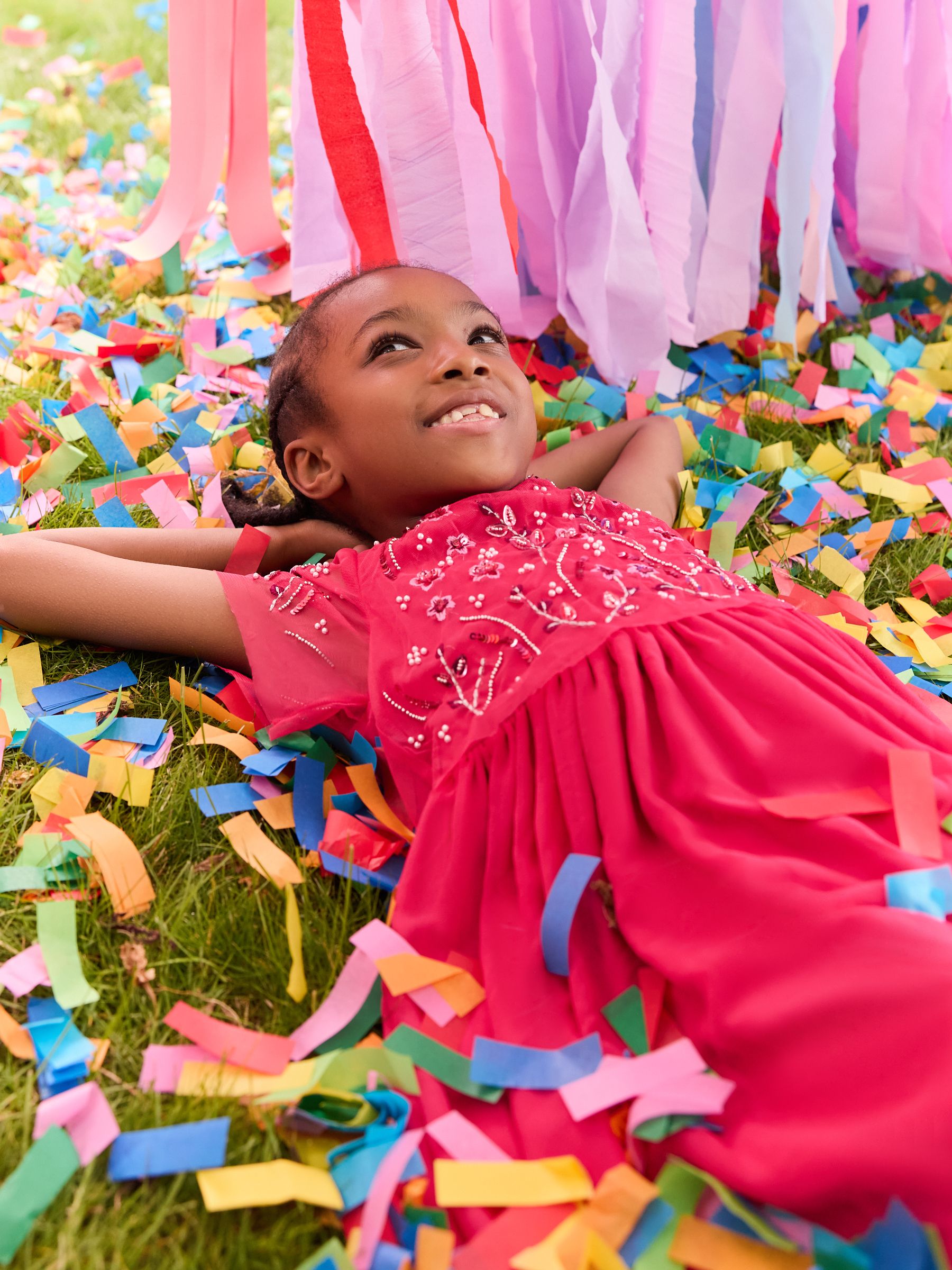 Buy Bright Pink Sequin Embellished Mesh Dress (3-16yrs) from the Next ...