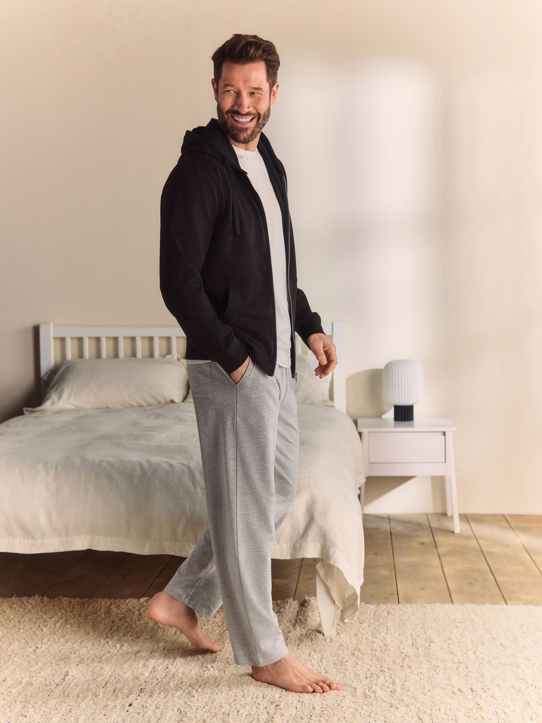 Buy Grey Marl Open Loopback Soft Touch Cuffed Joggers from the Next UK ...