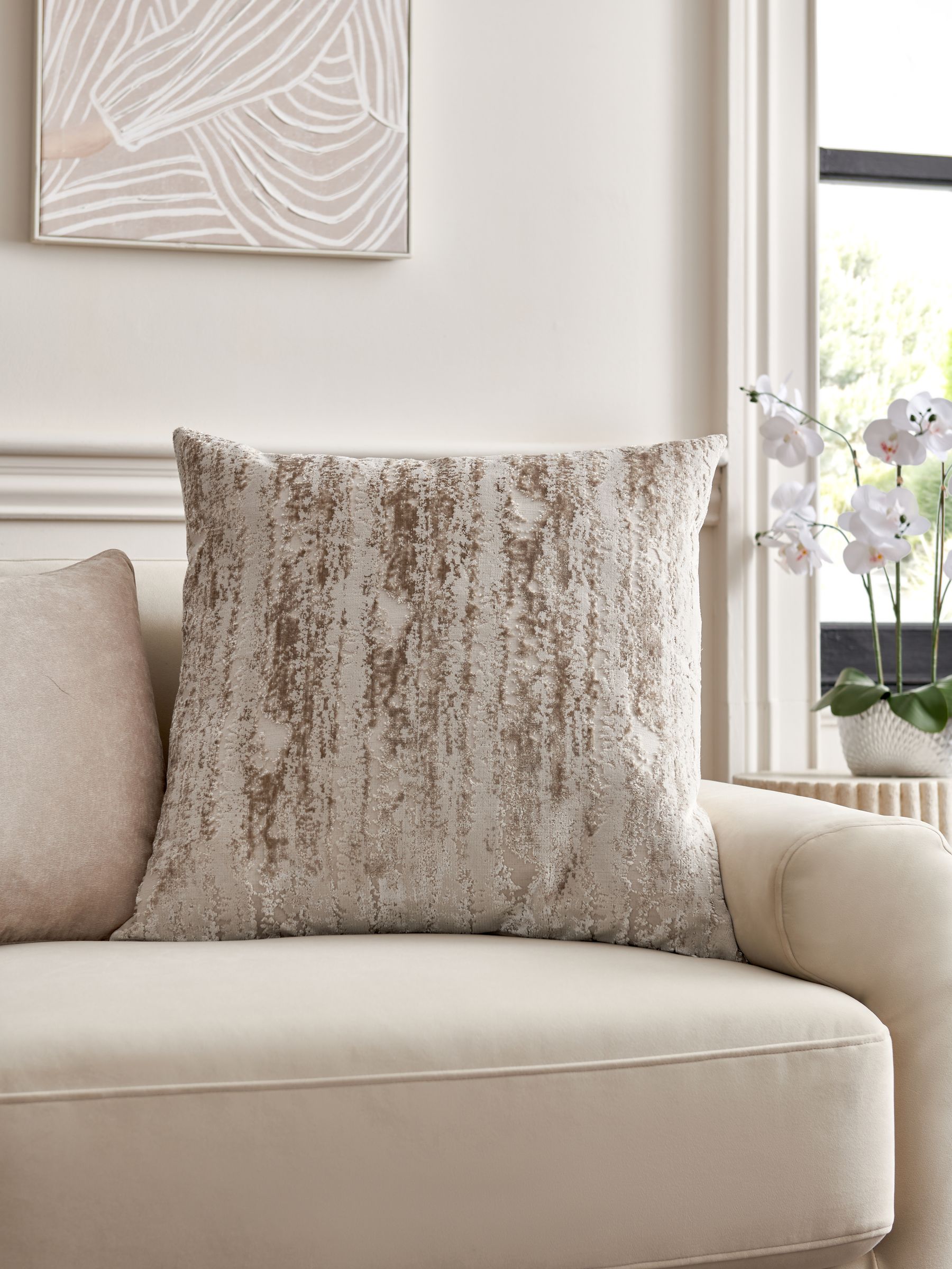 Buy Mid Natural Collection Luxe 59 x 59cm Fem Chic Velvet Abstract ...