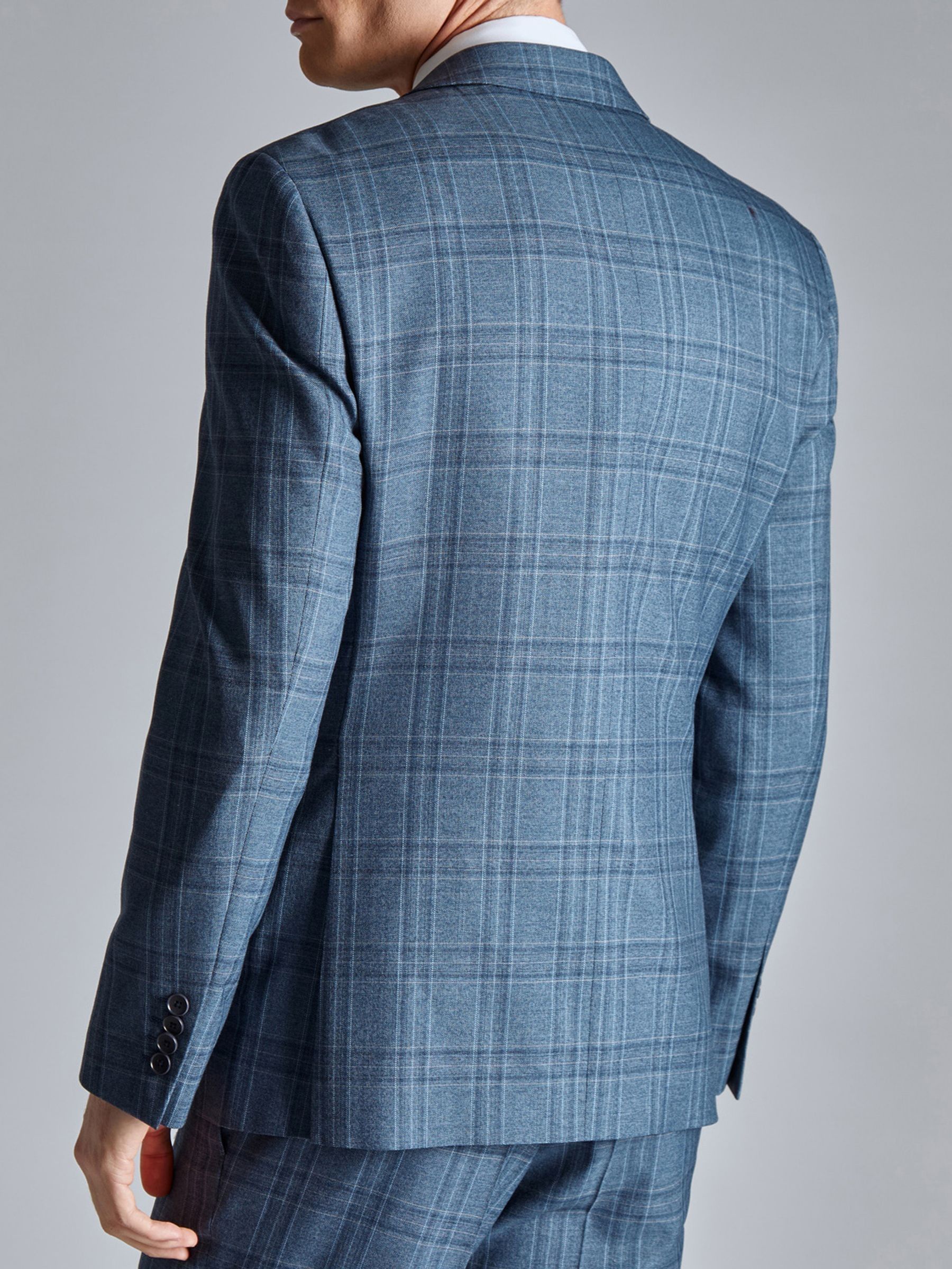 Buy Ted Baker Tailoring Blue Large Alder Check Slim Fit Jacket from the ...