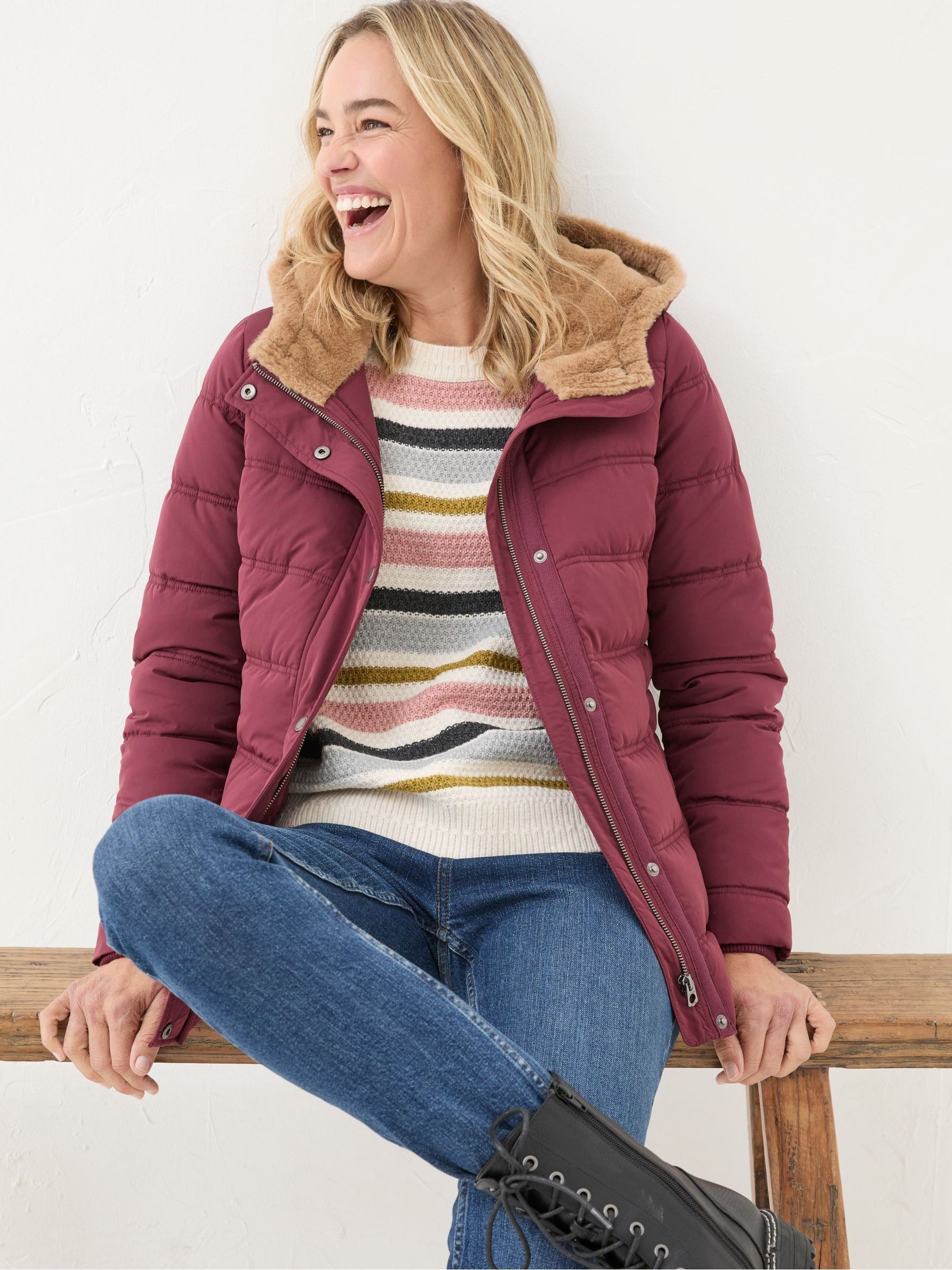 Buy FatFace Lara Red Puffer Coat from the Next UK online shop