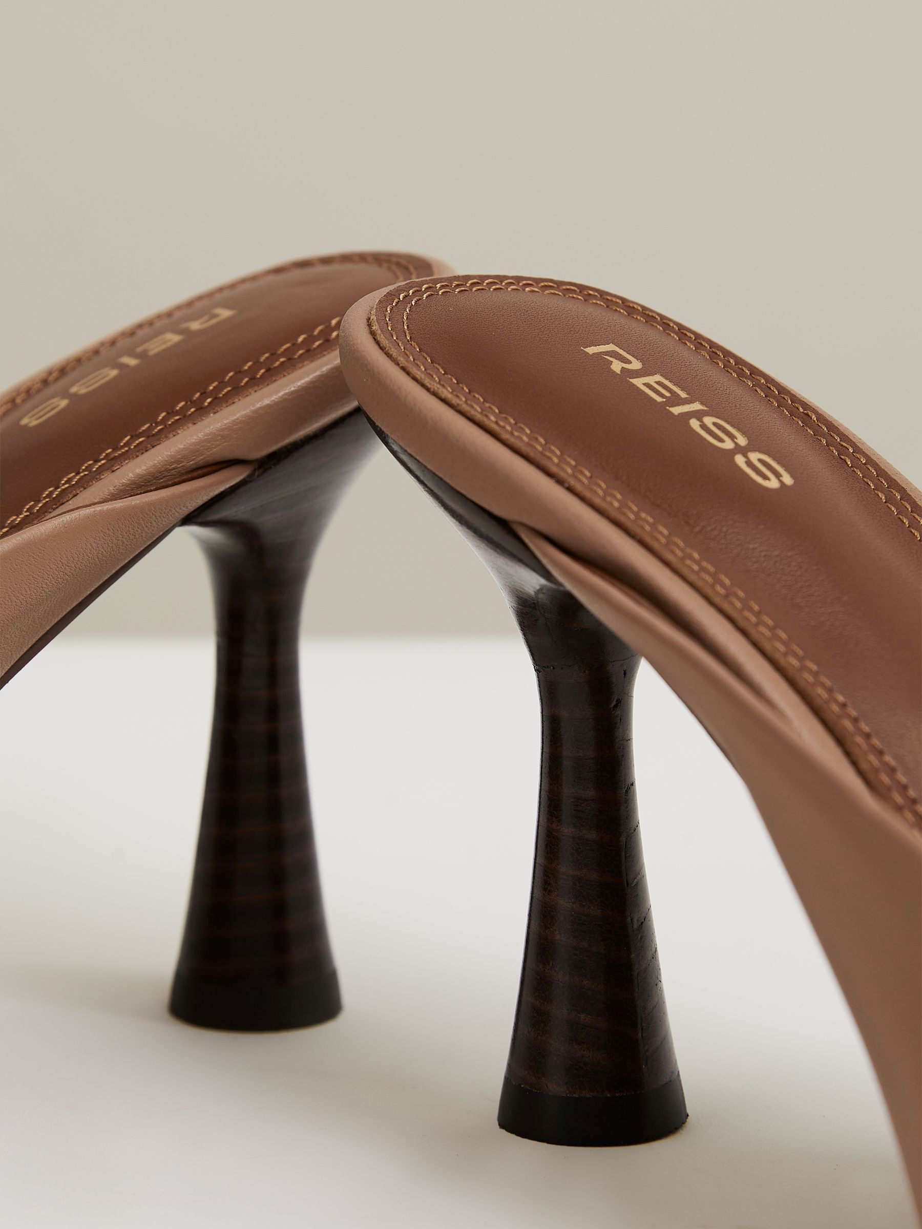 Buy Reiss Blush Justine Leather Heeled Mules from the Next UK online shop