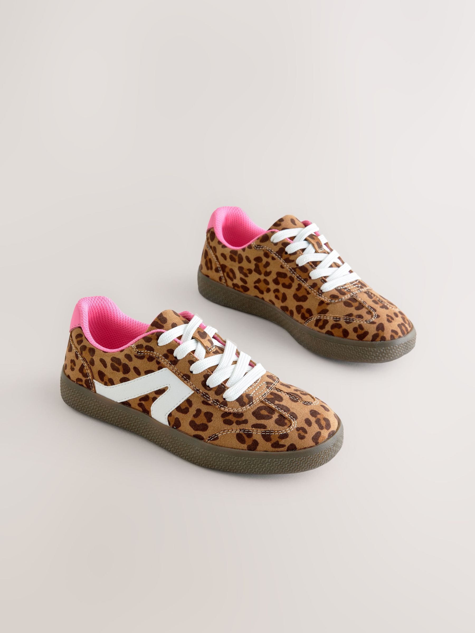 Buy Leopard Print Standard Fit (F) Retro Trainers from the Next UK ...