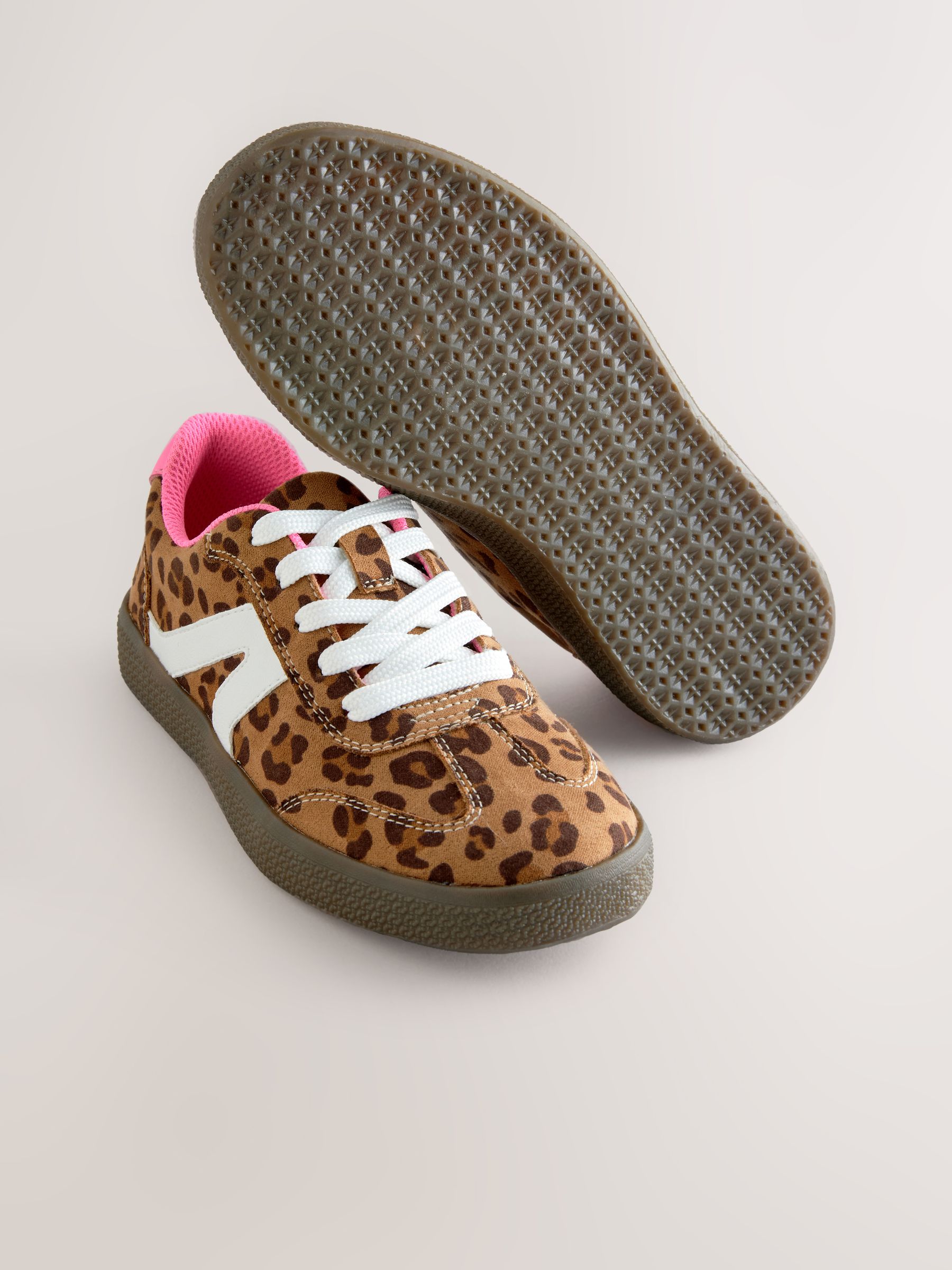 Buy Leopard Print Standard Fit (F) Retro Trainers from the Next UK ...