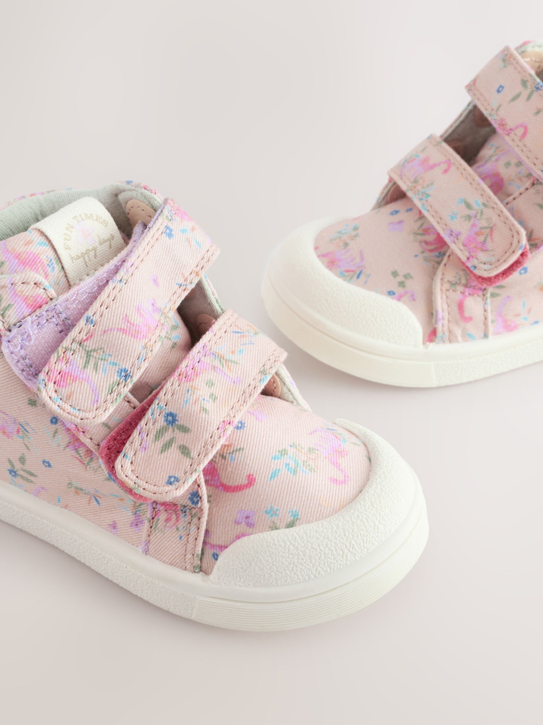 Buy Multi Dinosaur Standard Fit (F) Touch Fasten Strap High Top ...