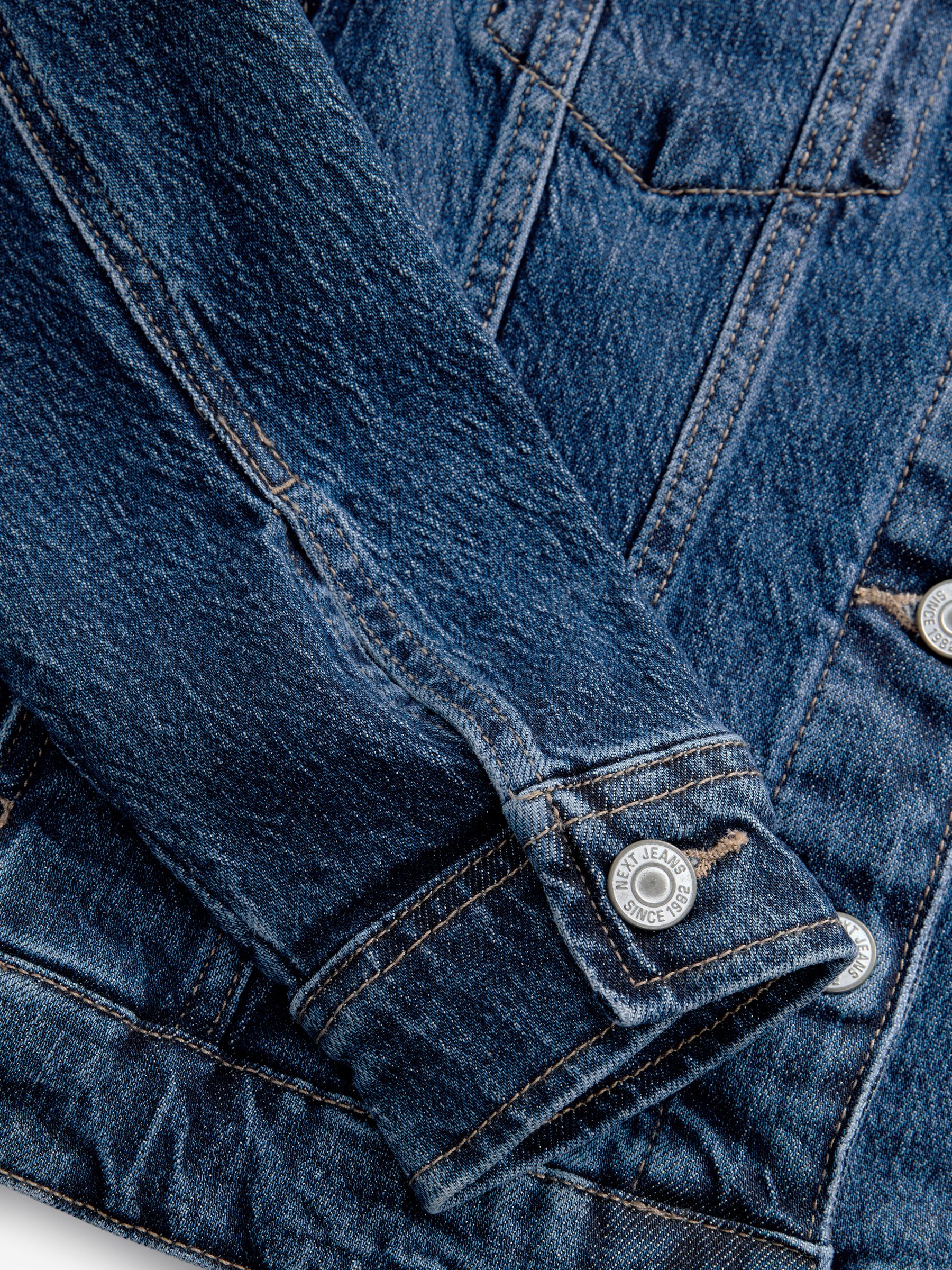 Buy Dark Blue Fitted Denim Jacket from the Next UK online shop