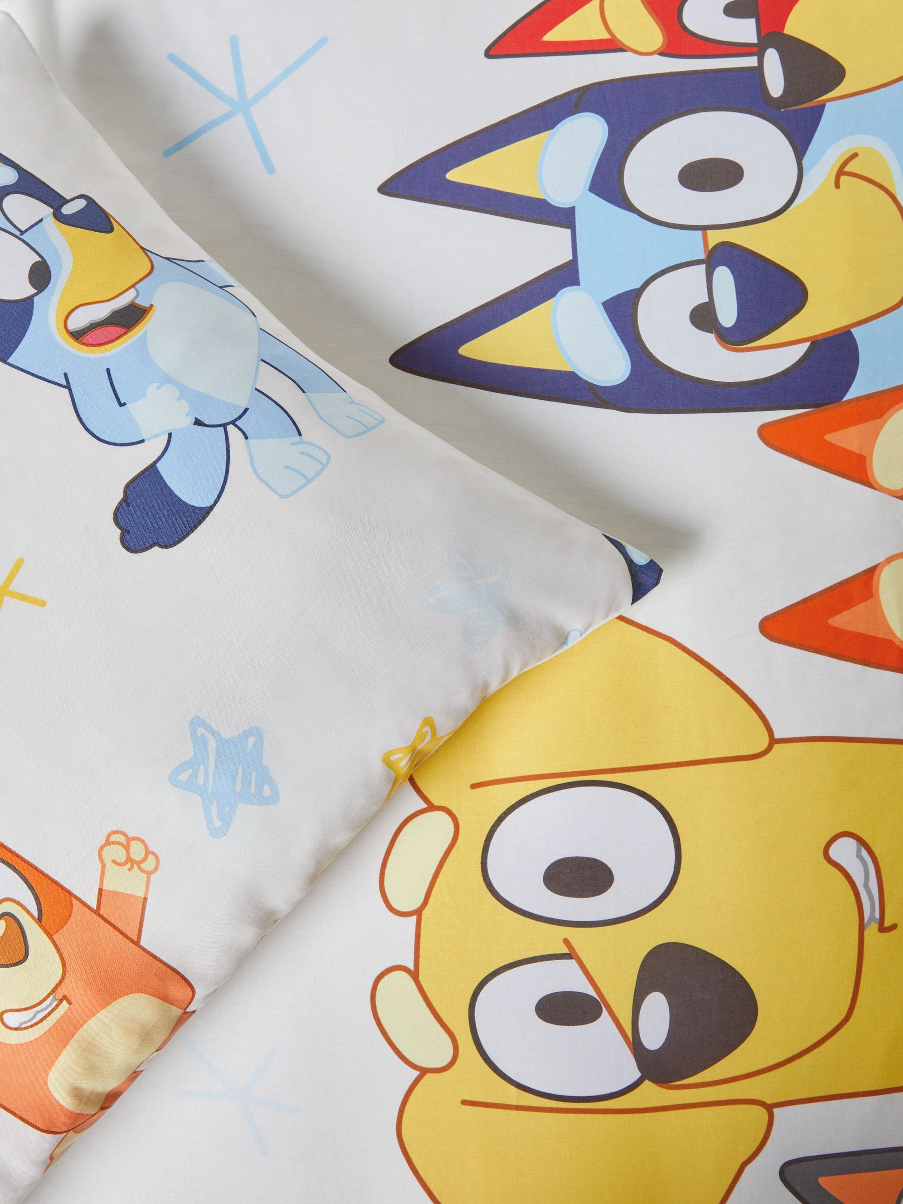 Buy Natural Bluey and Friends 100% Cotton Duvet Cover and Pillowcase ...