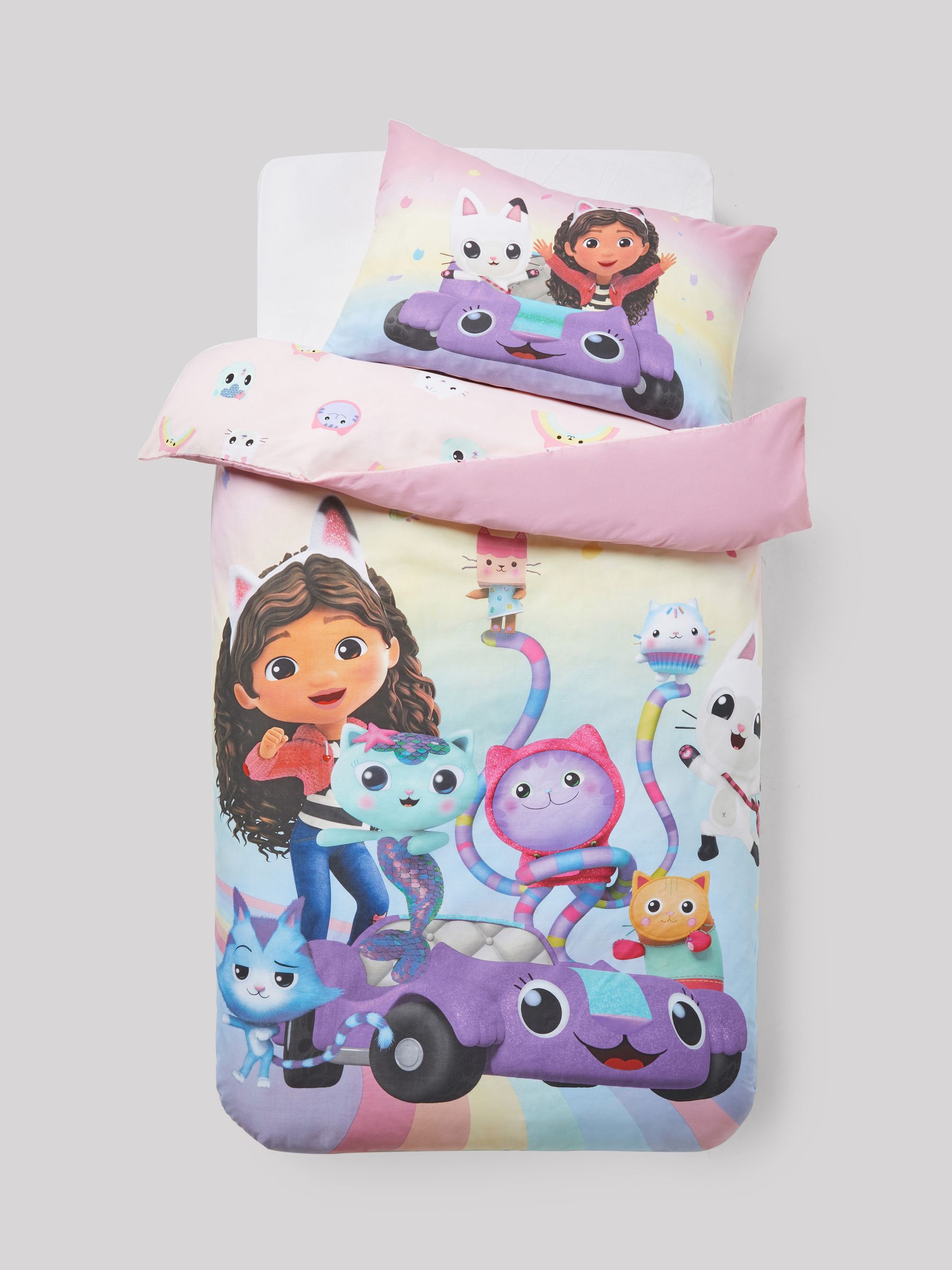 Buy Multi Pink Gabby's Dollhouse Rainbow Duvet Cover and Pillowcase Set ...