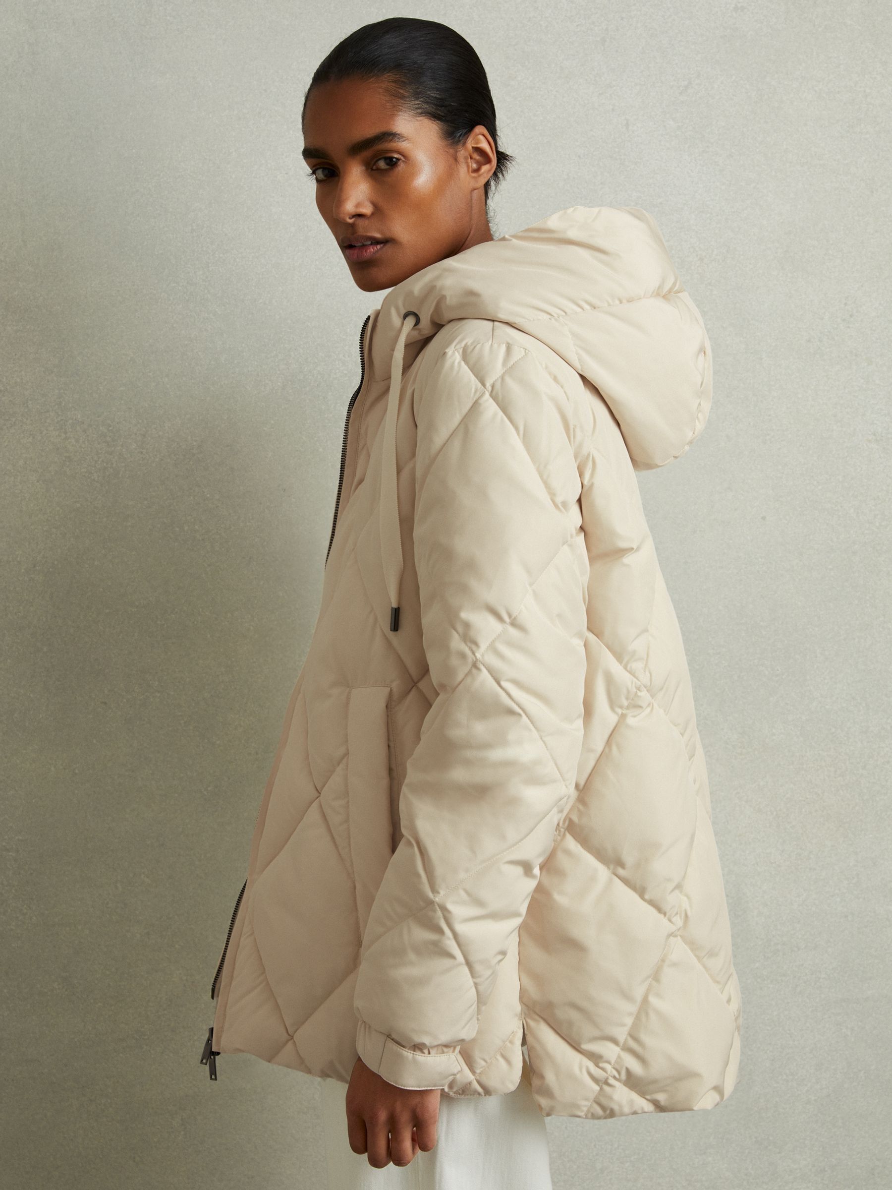 Buy Reiss Cream Thea Quilted Puffer Coat from the Next UK online shop