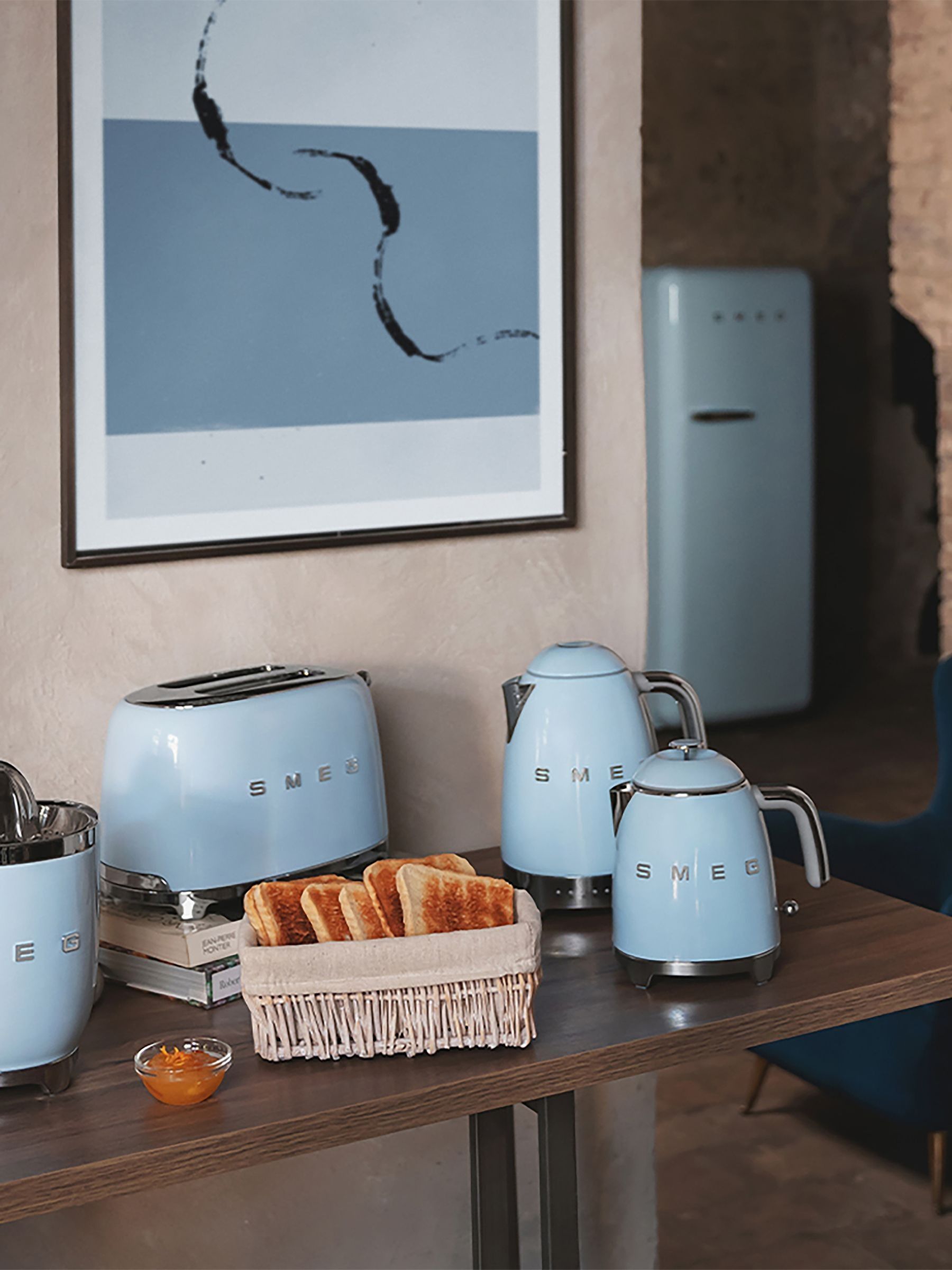 Buy Smeg Pastel Blue Temperature Controlled Kettle 1.7 Litre from the ...