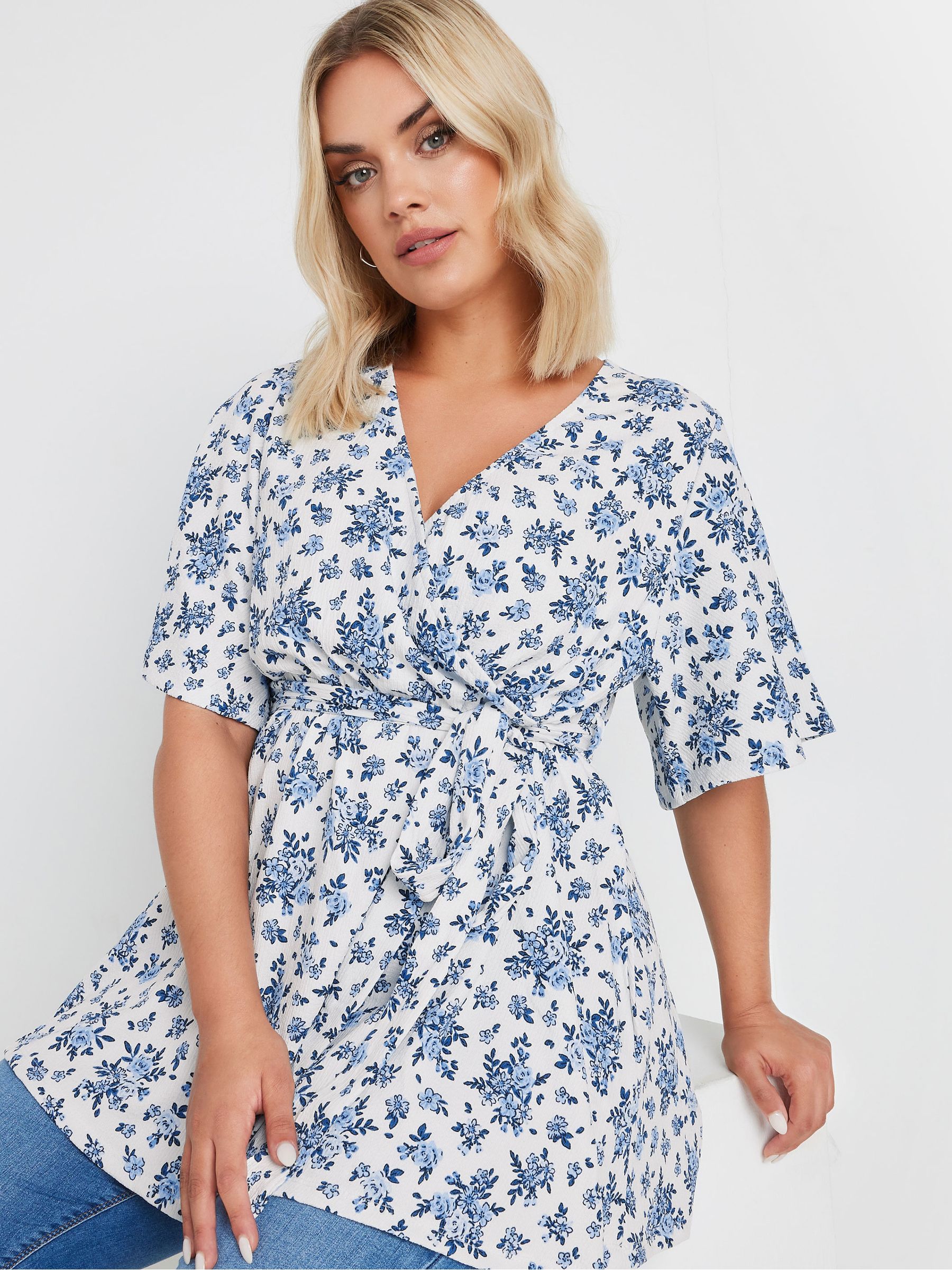 Buy Yours Curve White Wrap Texture Top from the Next UK online shop