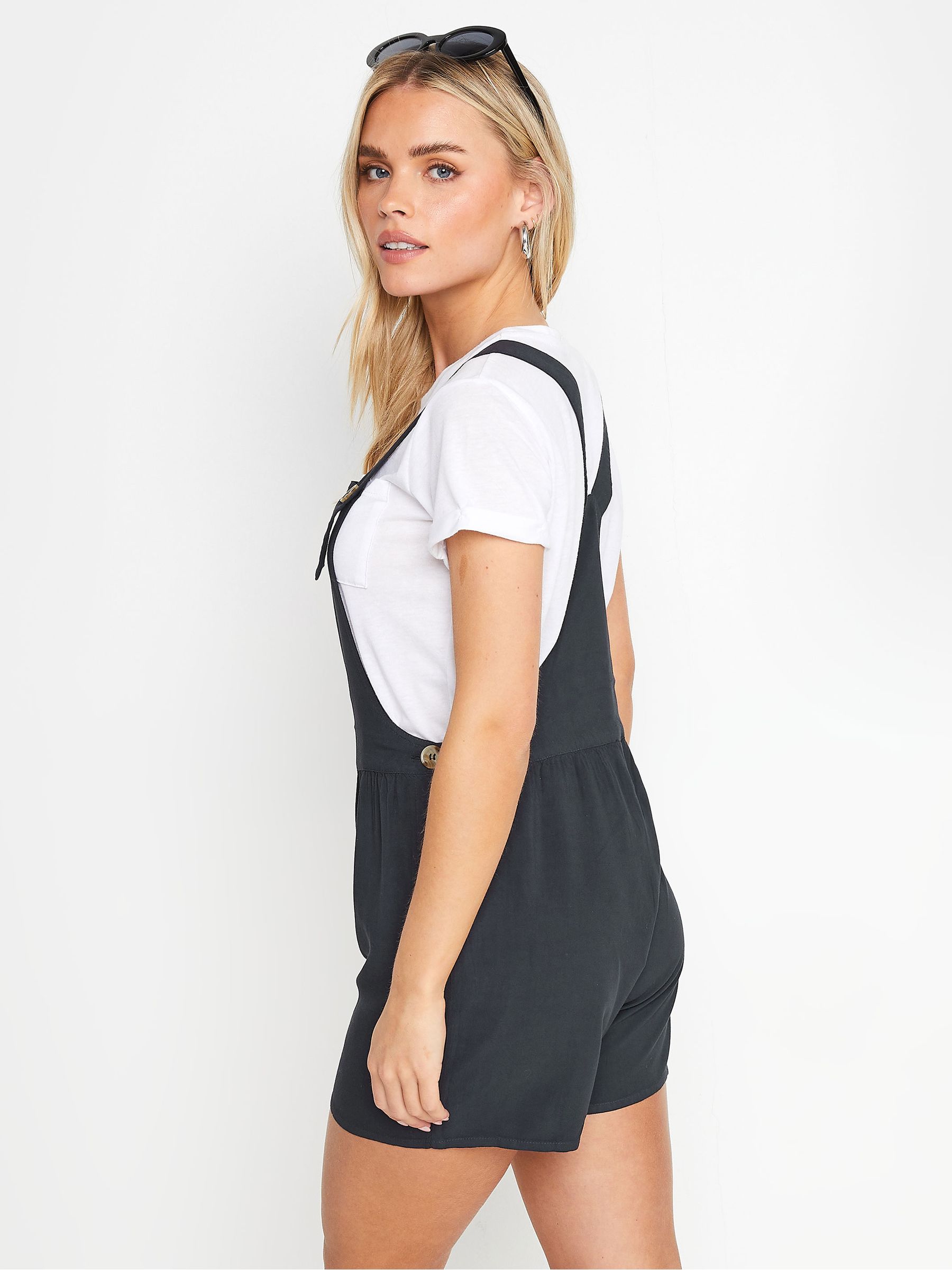 Buy PixieGirl Petite Black Short Dungarees from the Next UK online shop