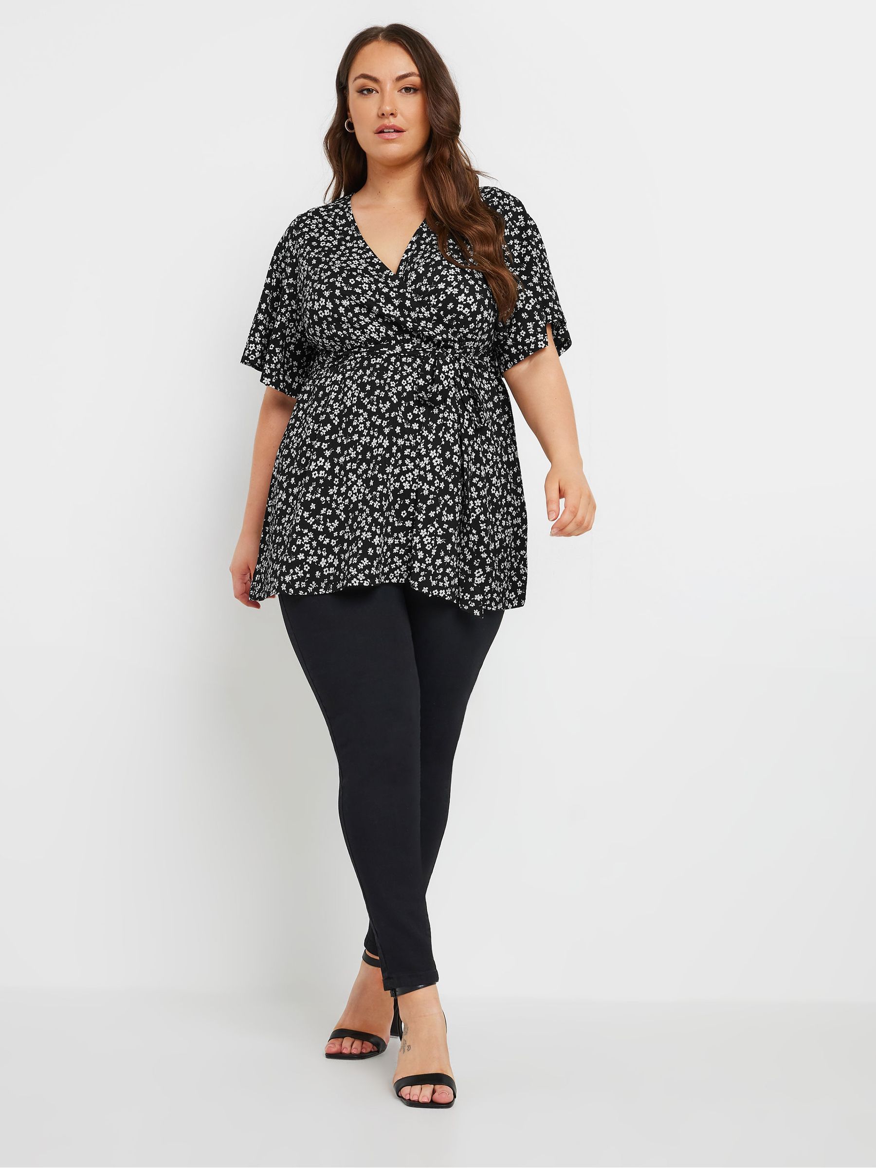 Buy Yours Curve Black Wrap Texture Top from the Next UK online shop