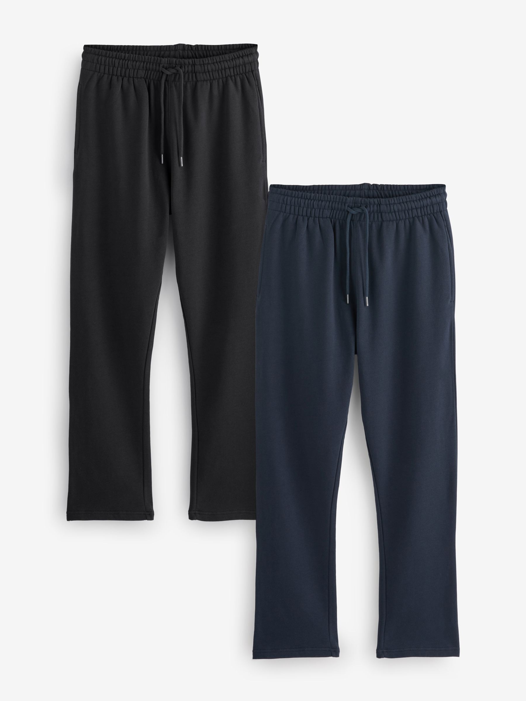 Buy Black/Navy Blue Open Cuffed Heavyweight Joggers 2 Pack from the ...