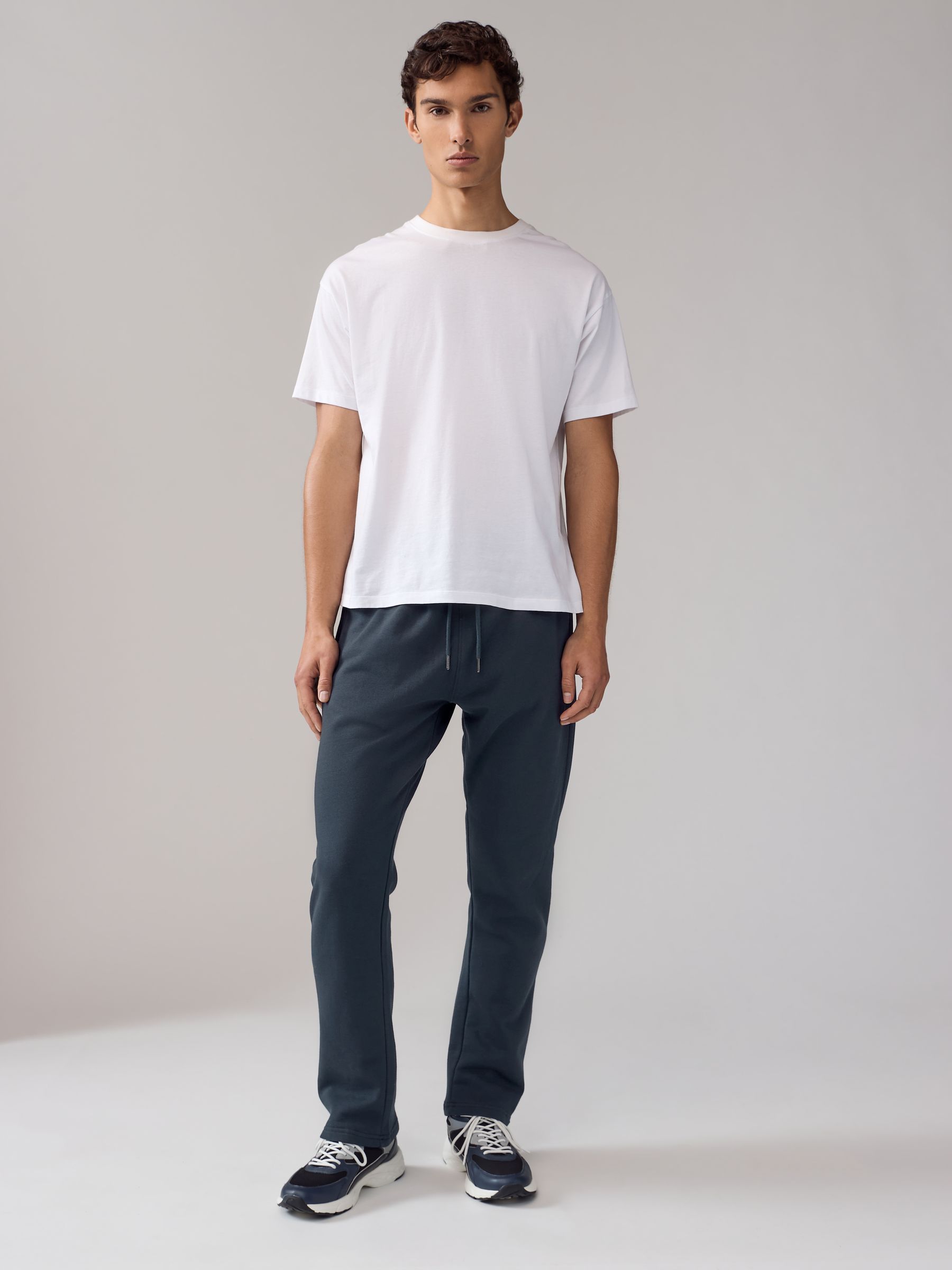 Buy Black/Navy Blue Open Regular Fit Brushback Joggers 2 Pack from the ...
