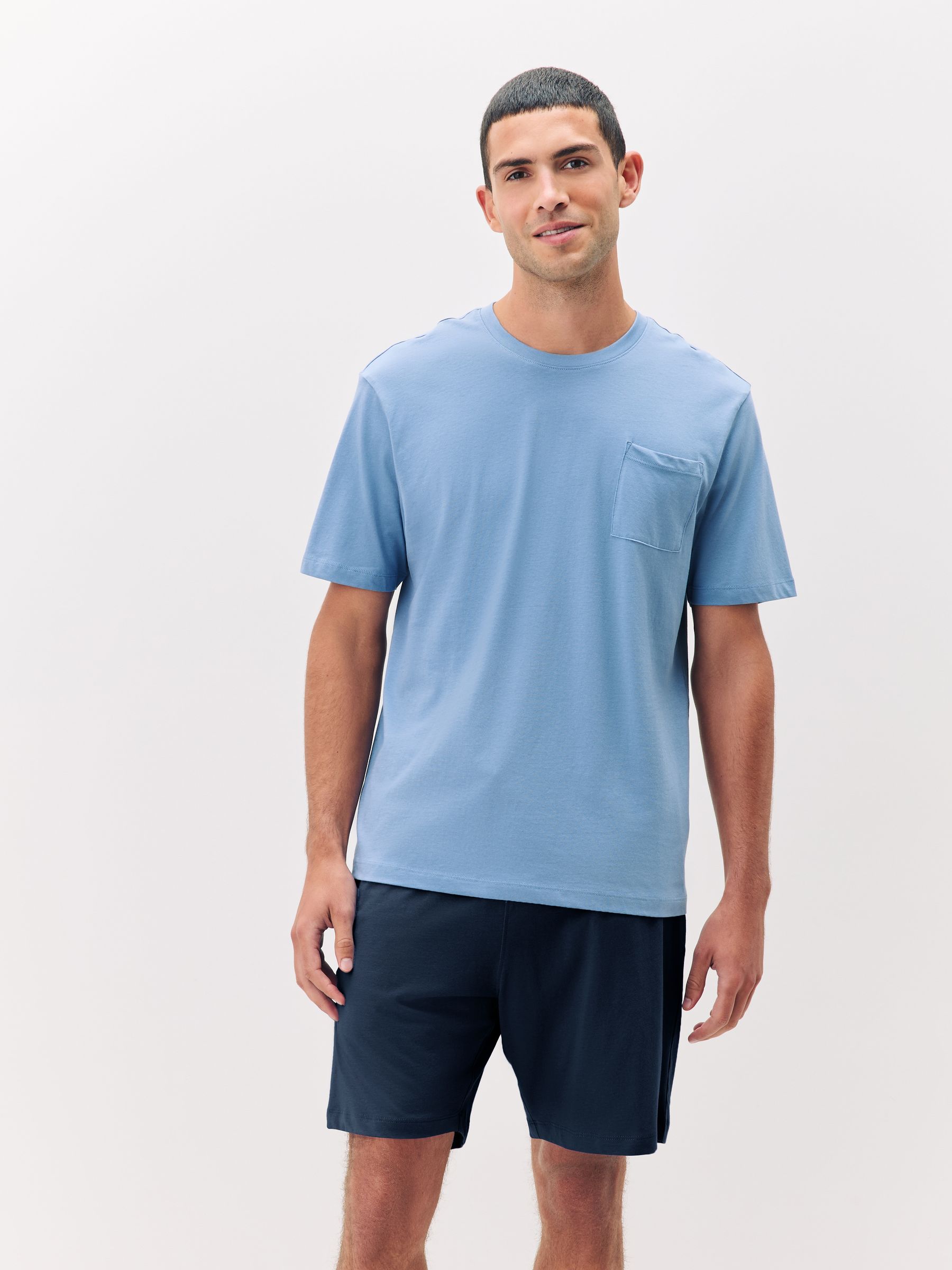 Buy Navy Blue/Grey/Blue Jersey Short Sleeve Pyjamas Set 3 Pack from ...