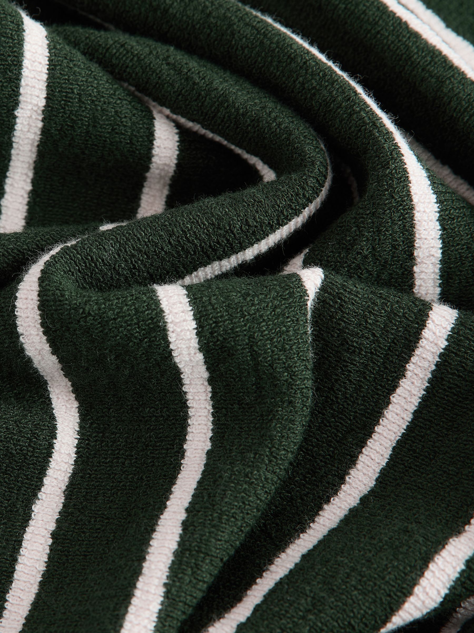 Buy Green/Ecru 100% Cotton Striped Wide Leg Towelling Trousers from the ...