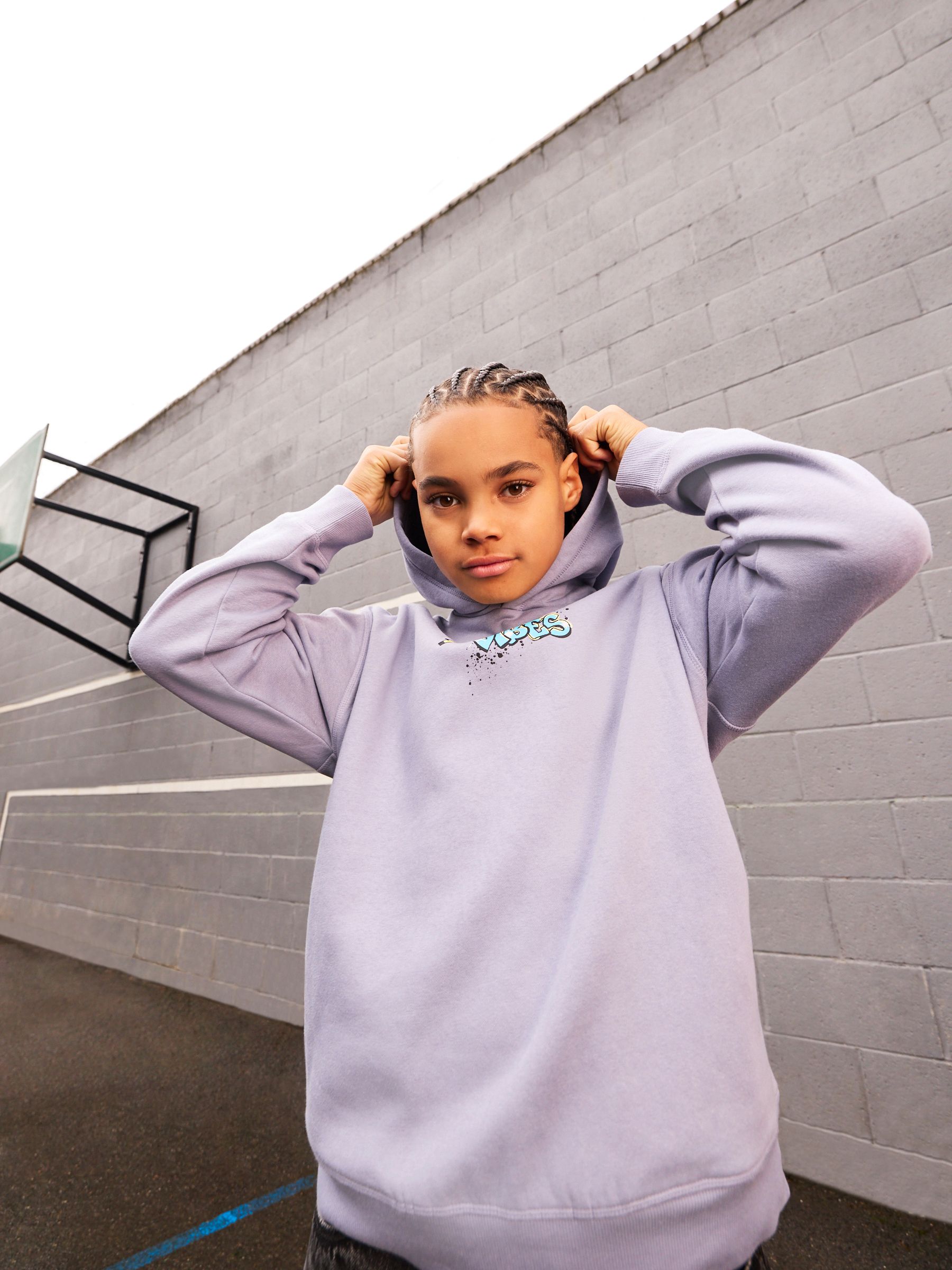 Buy Lilac Purple Back Print Older Boys Graphic Cross-Over Hoodie (3 ...