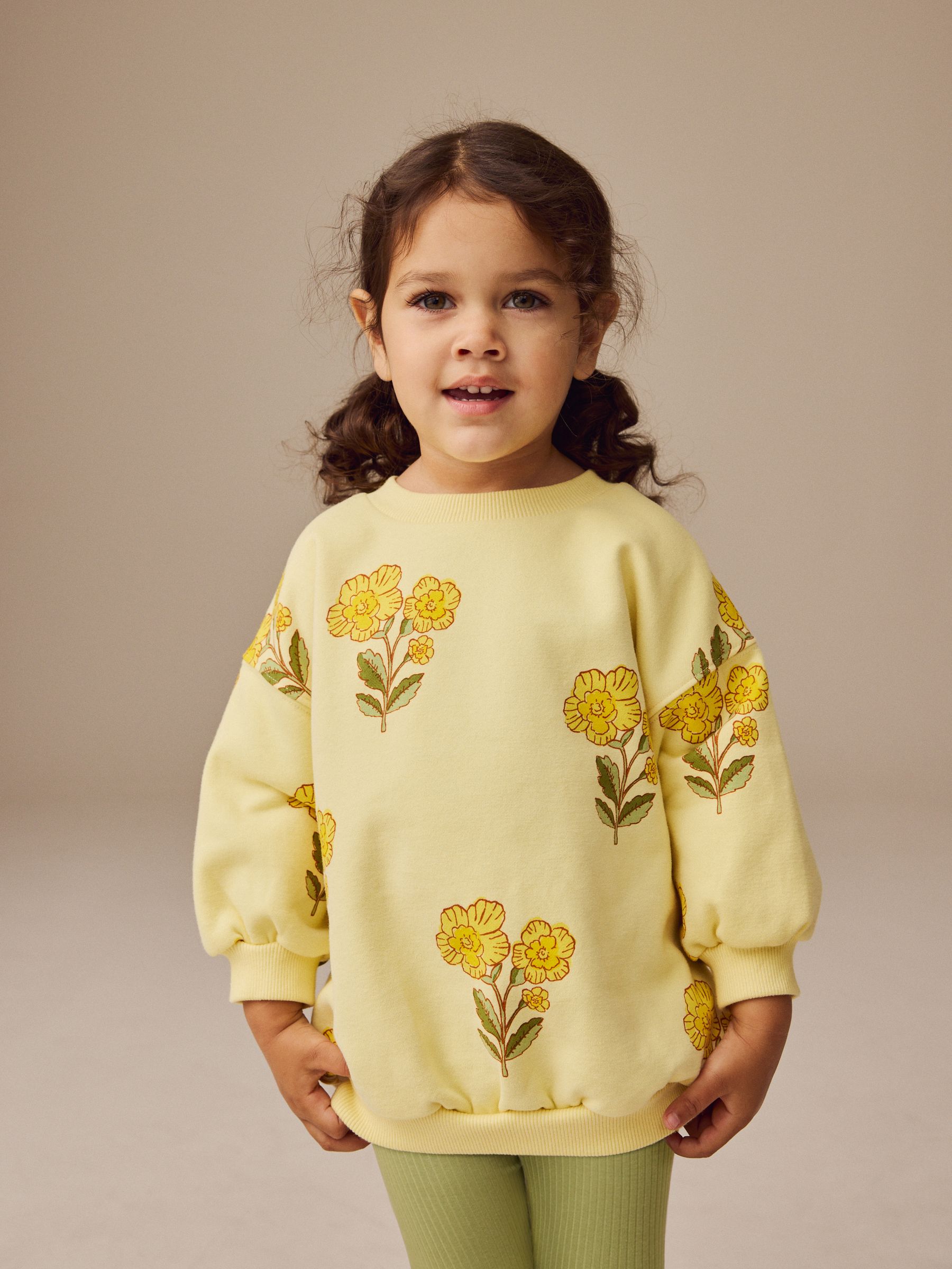 Buy Yellow Floral Sweatshirt and Leggings Set (3mths-7yrs) from the ...